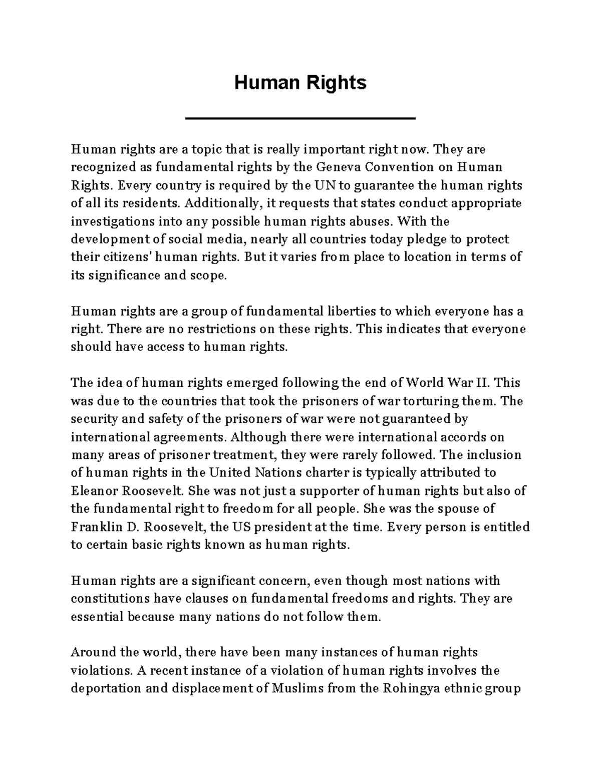 Human Rights For Everyone - Human Rights _____________________ Human ...