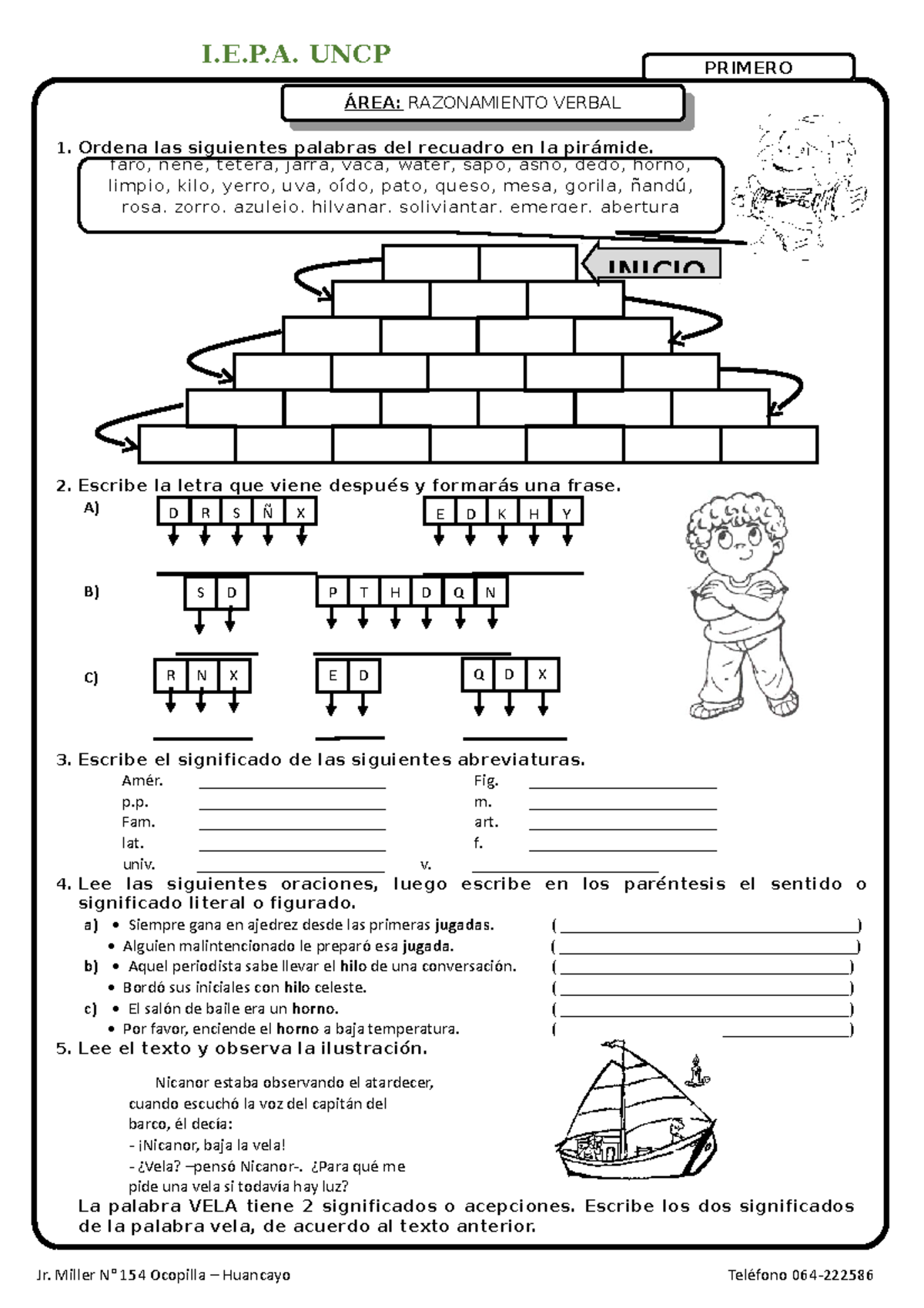 1. EL USO DEL Diccionario - 1. Ordena las siguientes palabras del ...