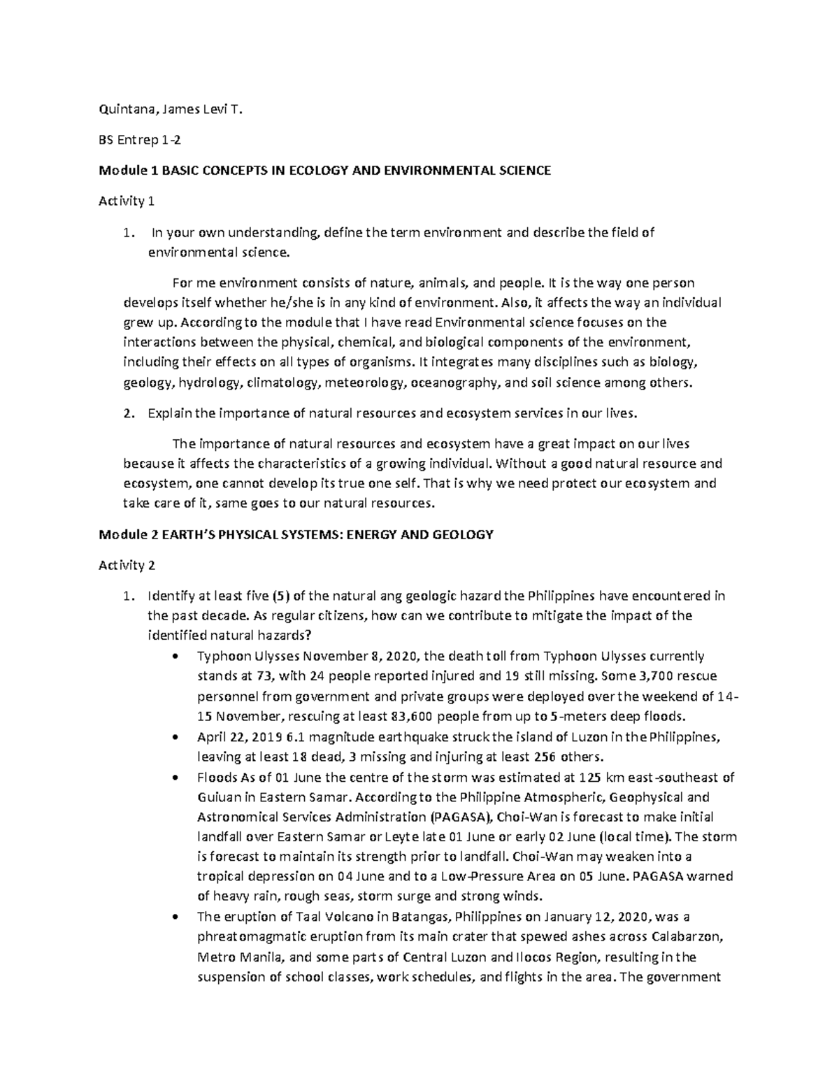 Bsentrep 1-2 Quintana, James Levi T. Activity 1&2 - Quintana, James ...