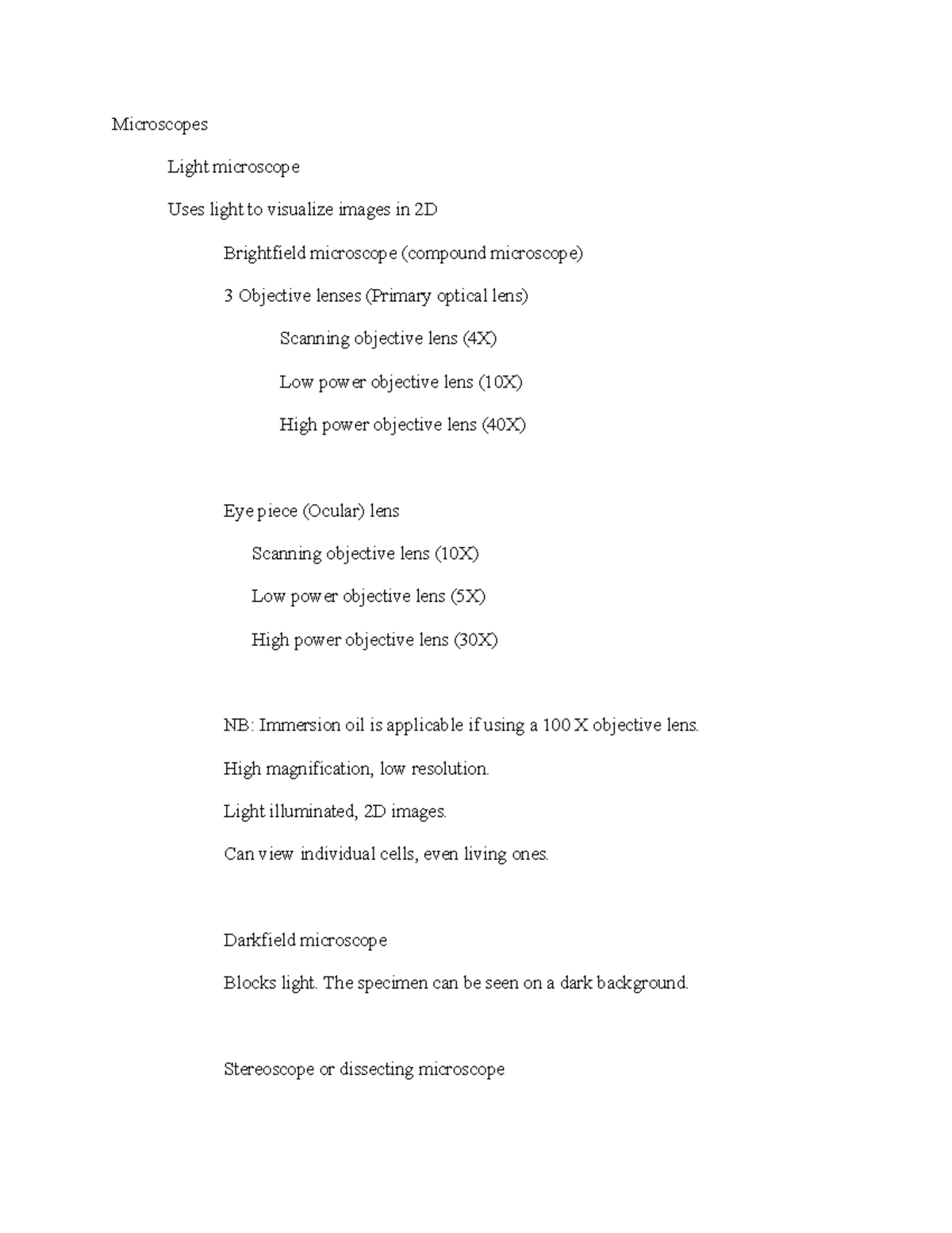 Notes on Microscopes - Microscopes Light microscope Uses light to ...