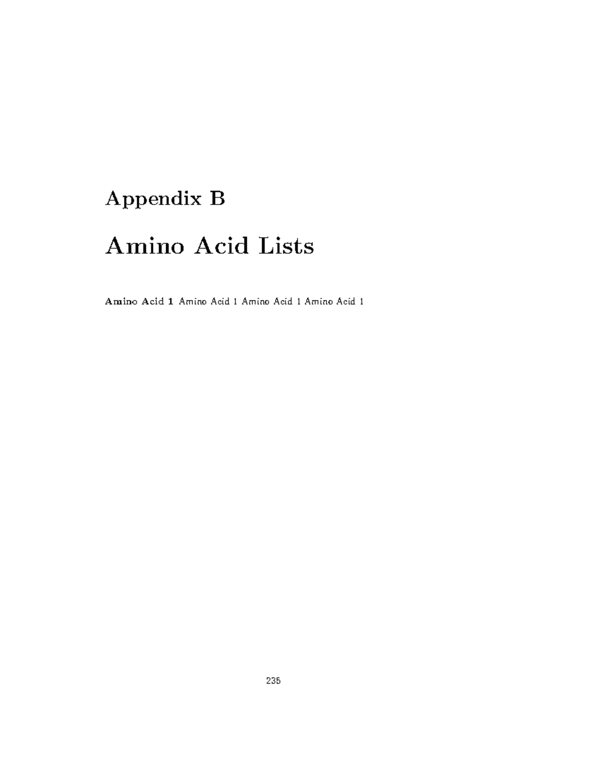 Split PDFFile 253 to 256 - Appendix B Amino Acid Lists Amino Acid 1 ...