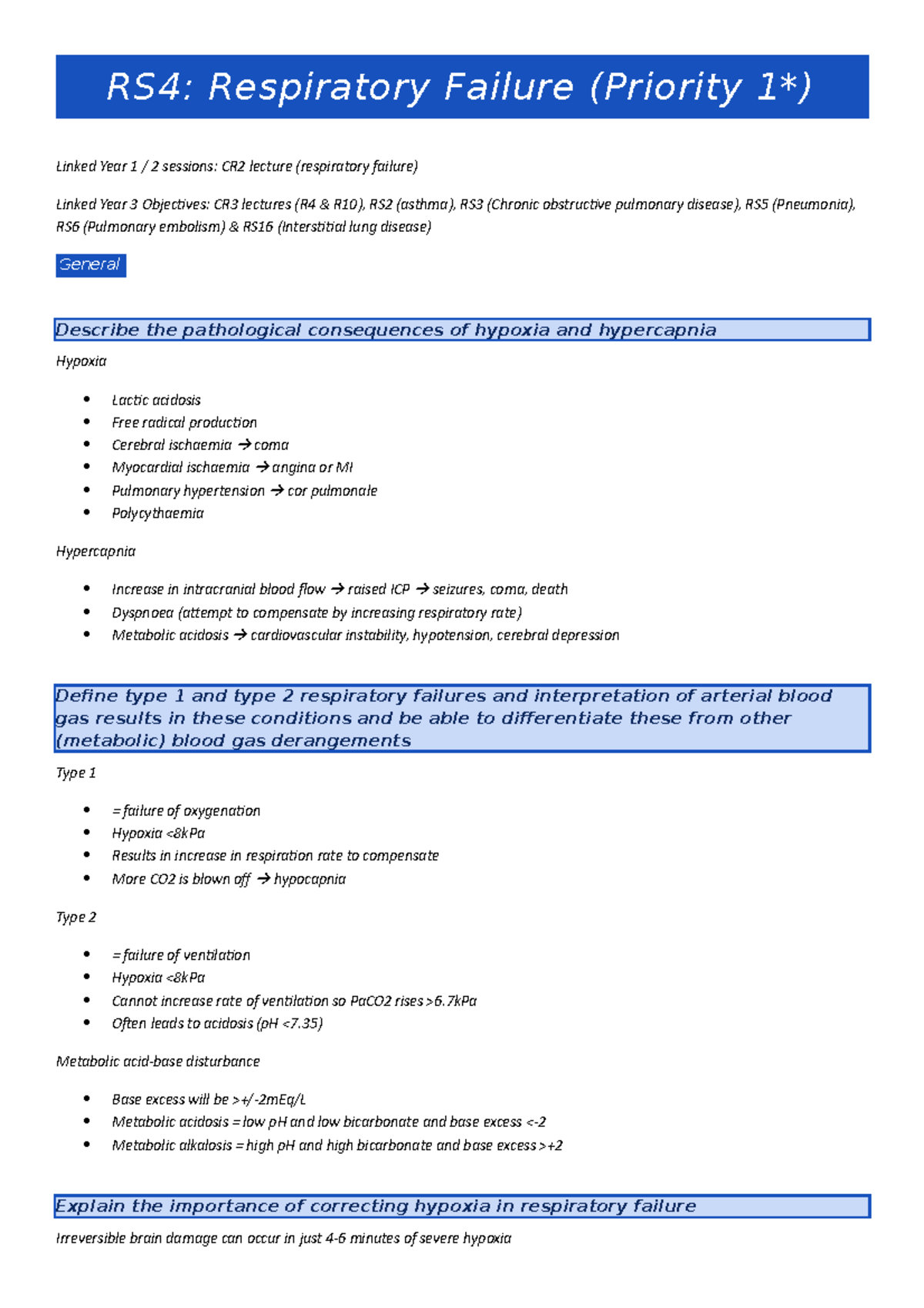 RS4 - respiratory failure - RS4: Respiratory Failure (Priority Linked ...