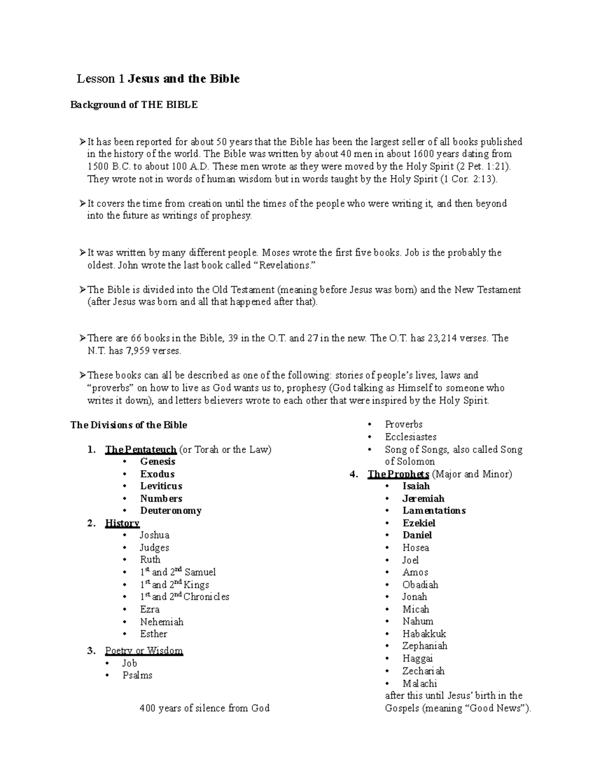 Lesson-1Jesus-and-the-Bible - Lesson 1 Jesus and the Bible Background ...