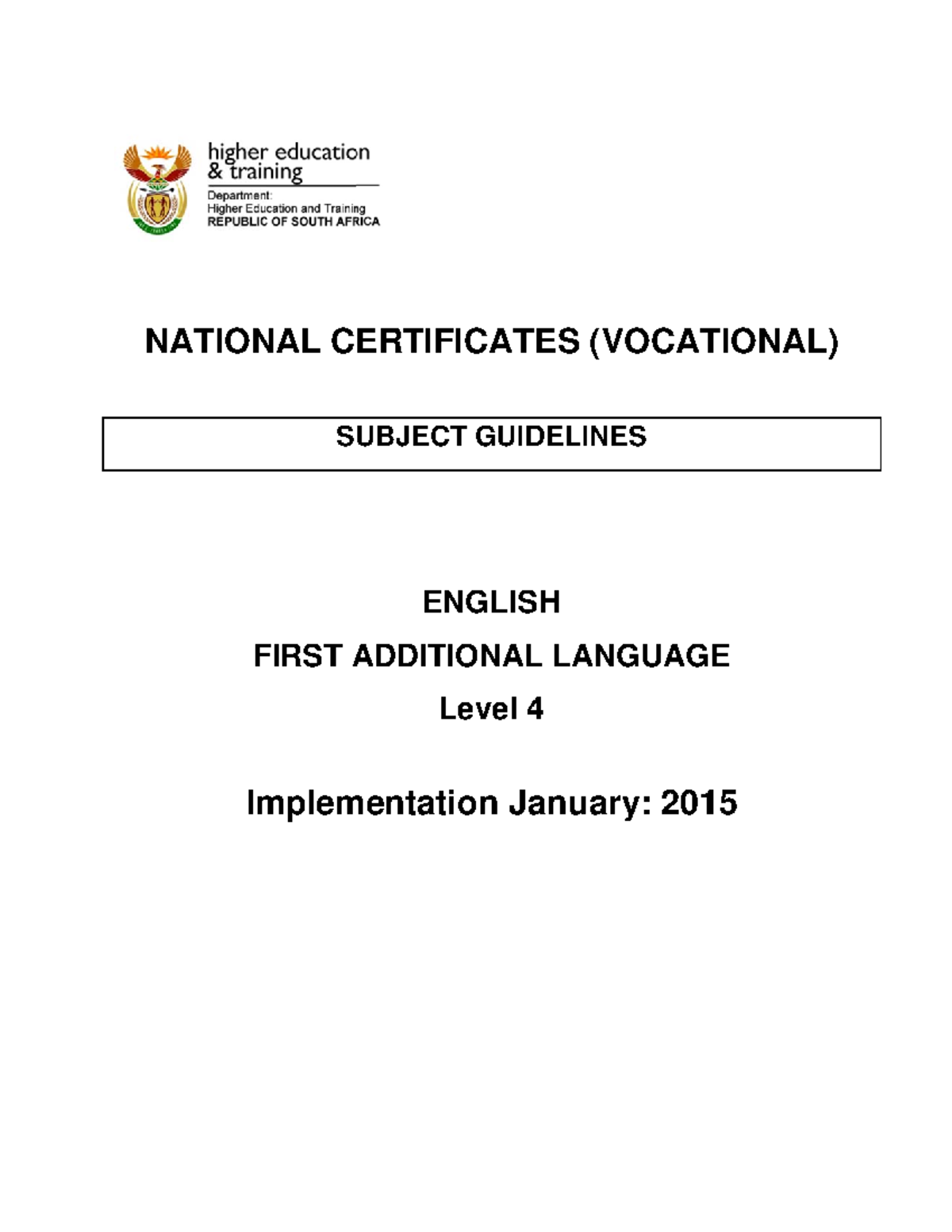 English (First Additional Language) SG - NAATION F Im NAL C S FIRST A ...