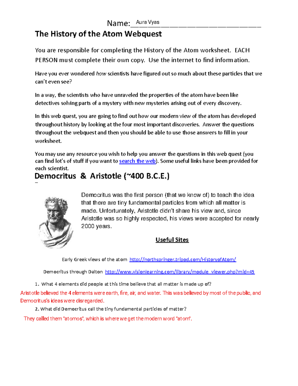 Atomic History Webquest 23-24 - Name:______________________________ The ...