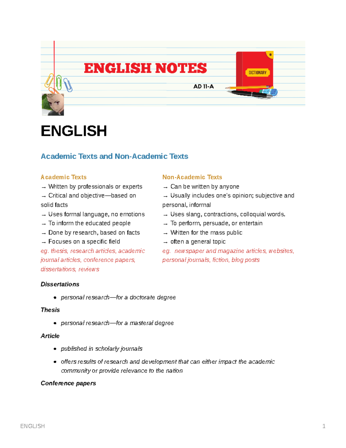 English 11 In Depth Notes Of The Difference Of Academic And Non english-11-in-depth-notes-of-the-difference-of-academic-and-non