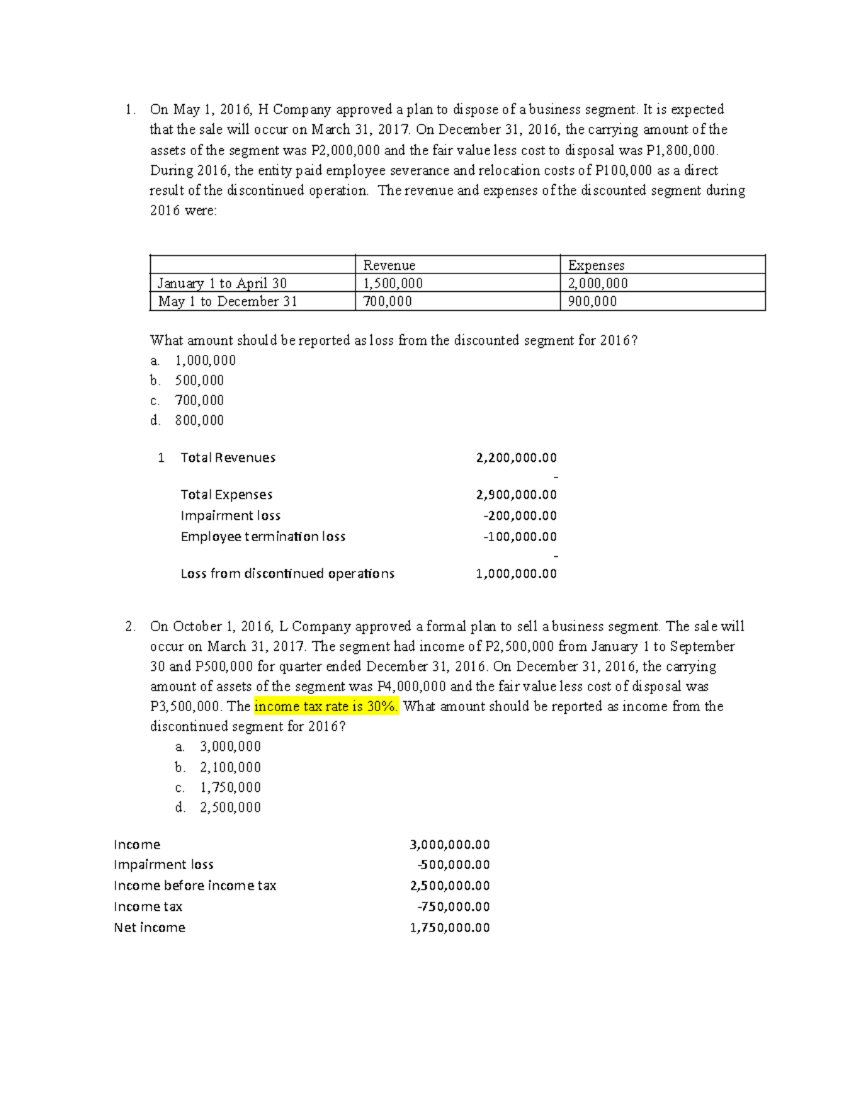 Document - Accounting Financial practice Set - On May 1, 2016, H ...