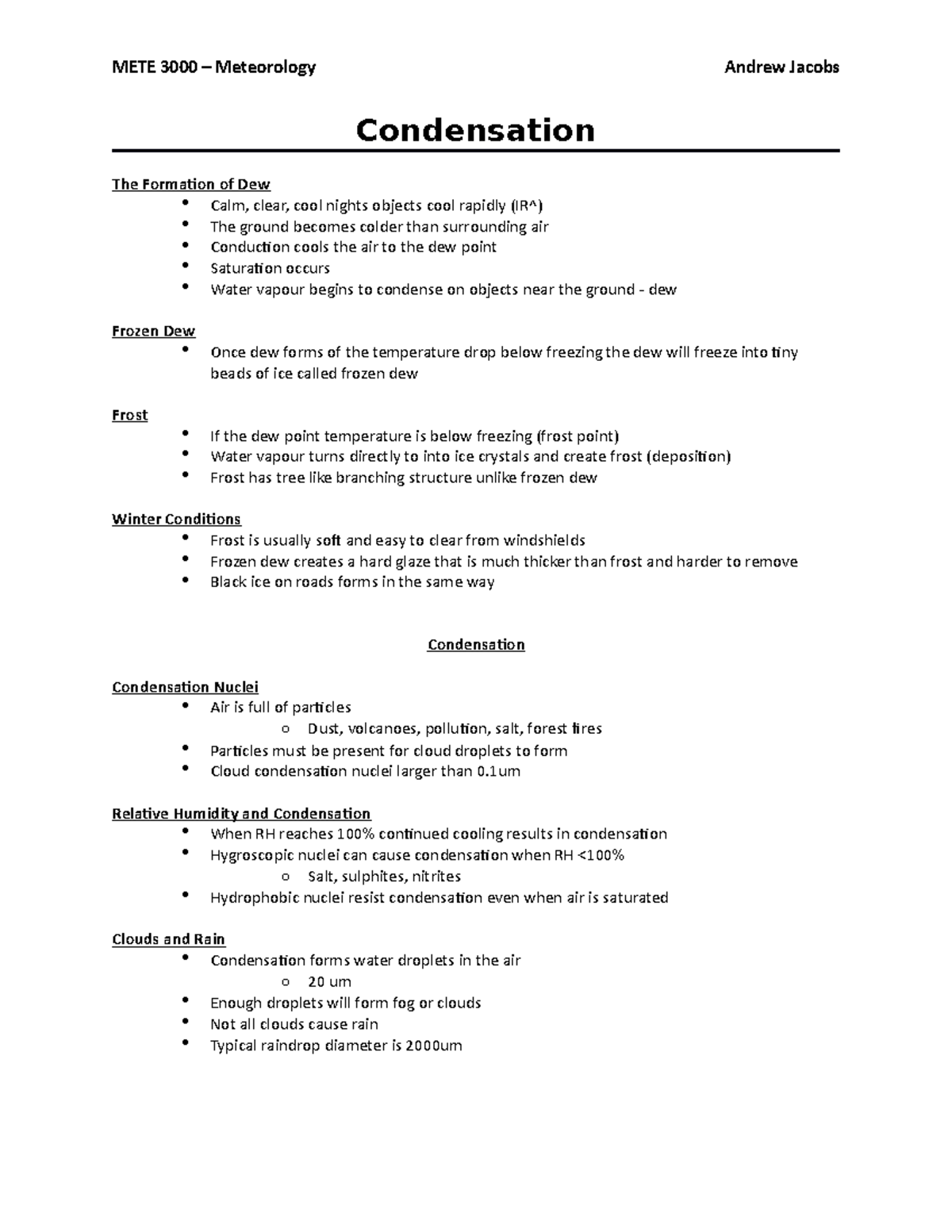 Met - Condensation - Lecture notes 8 - METE 3000 – Meteorology Andrew ...