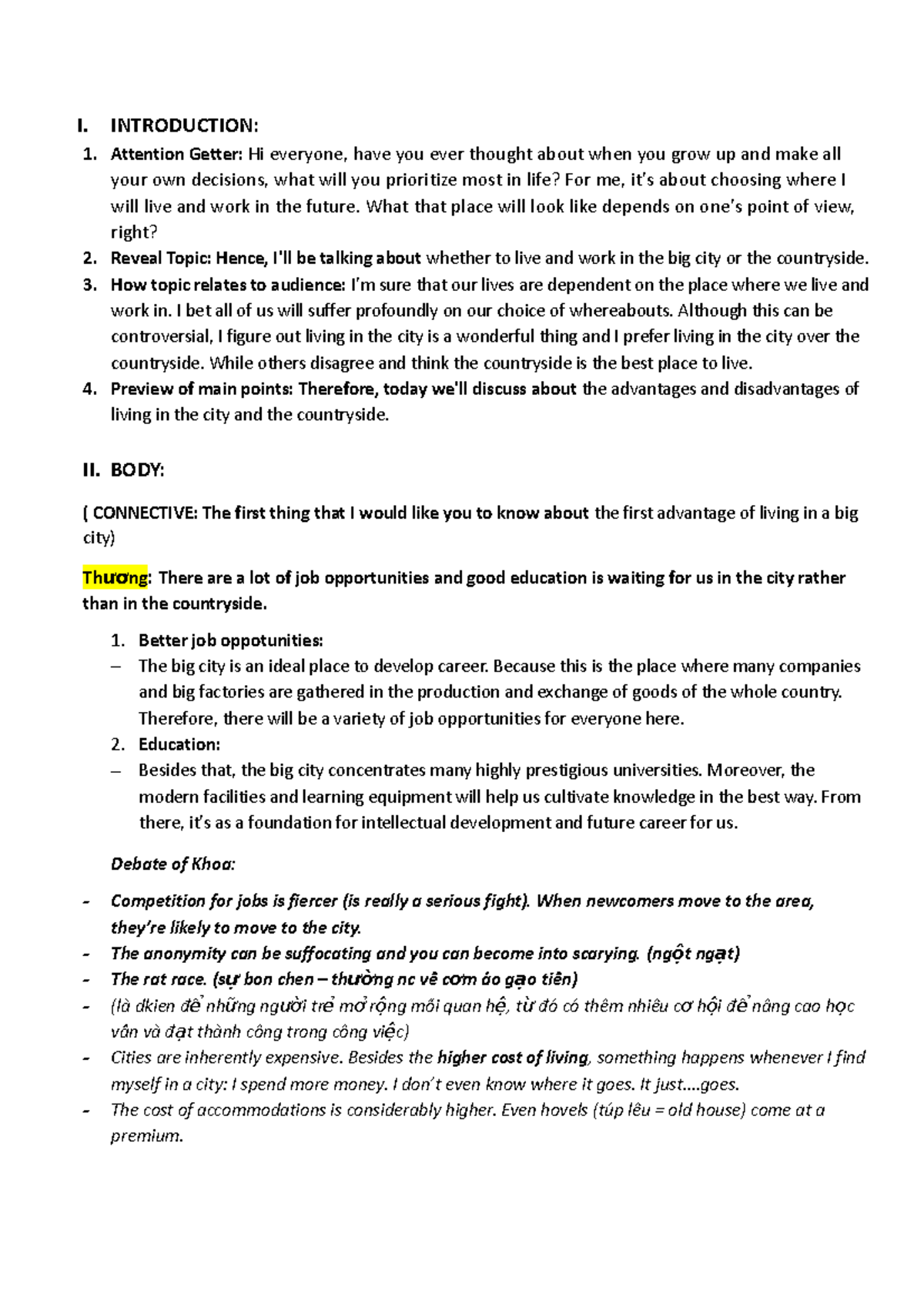 Discussion - sadsadas - I. INTRODUCTION: Attention Getter: Hi everyone ...