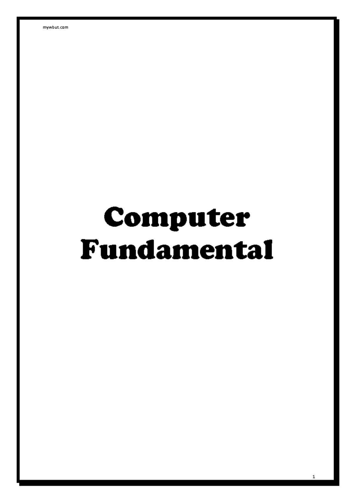 S1 - pps - Computer Fundamental Computer Fundamentals What is Computer? Computer is an advanced ...