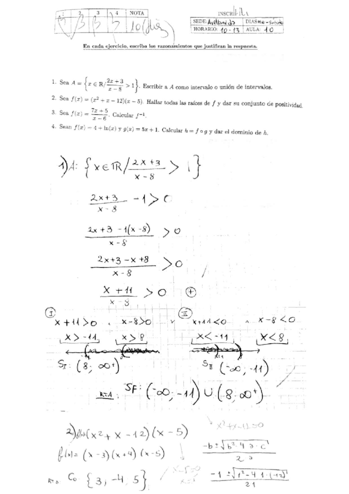 Examen matematica, catedra unica - Matemática 51 CBC - Studocu