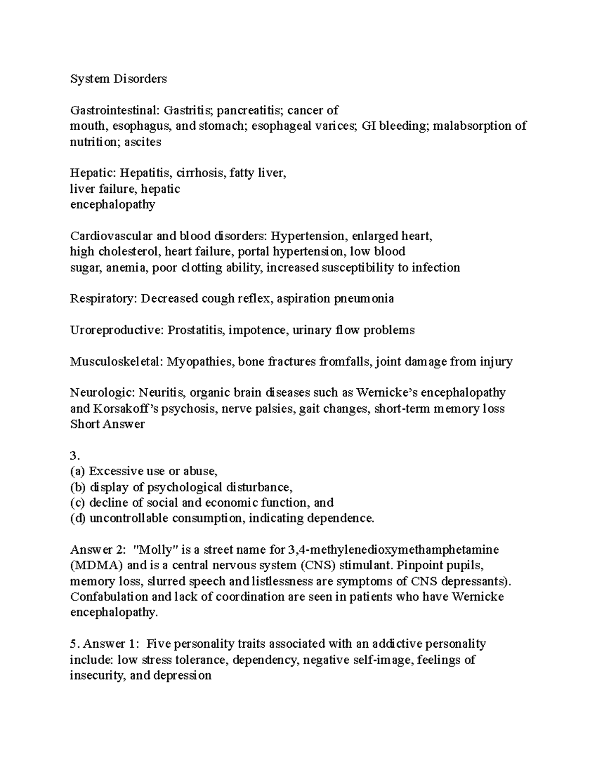CH 36 Med surge Homework - System Disorders Gastrointestinal: Gastritis ...