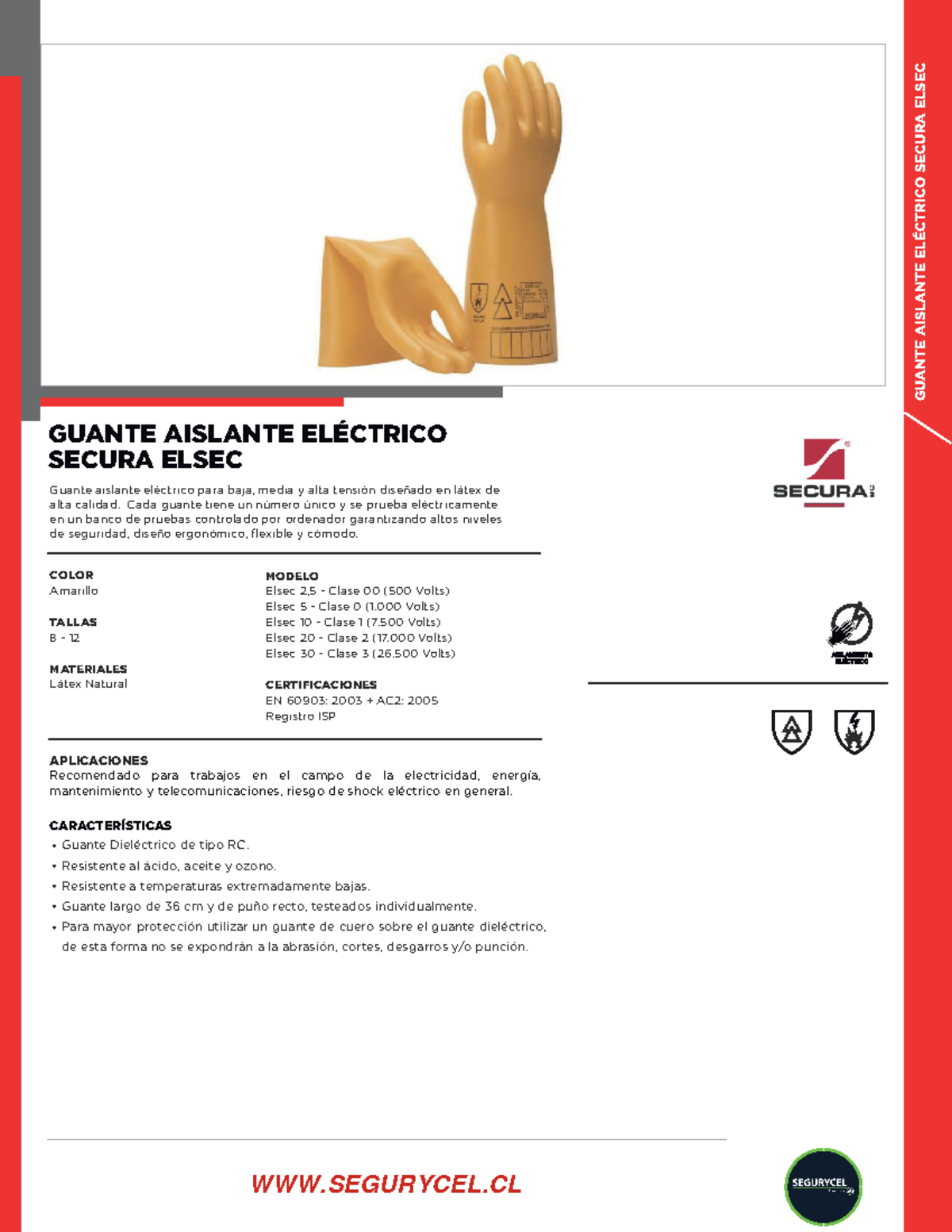 FT- Guante- Dielectricos- Secura- Elsec - GUANTE AISLANTE ELÉCTRICO ...