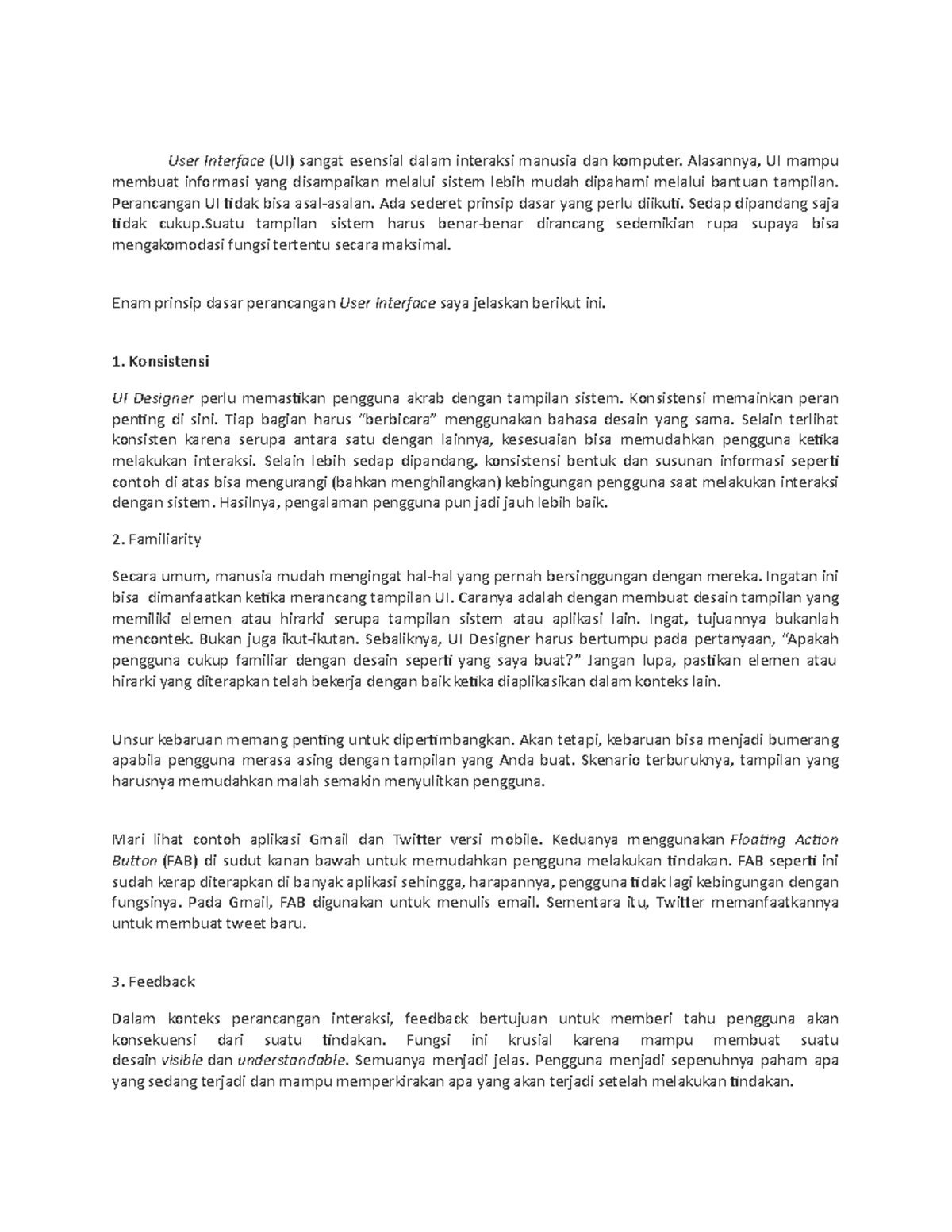 Menerapkan Prinsip UI - Rangkuman dan tugas jurusan Teknologi Informasi ...