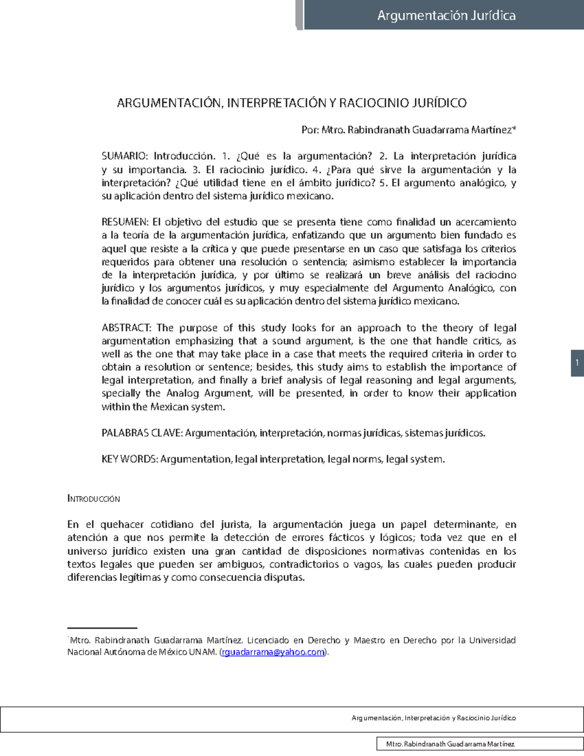 Argumentacion - Métodos de Argumentación jurídica - 1 Argumentación ...