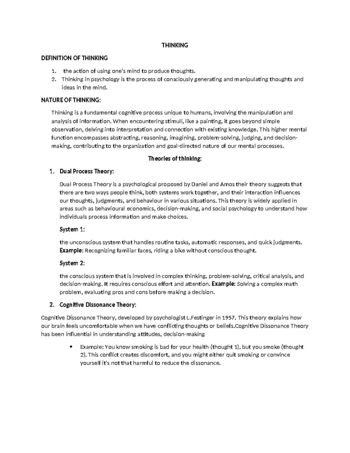 Thinking - THINKING DEFINITION OF THINKING the action of using one's ...