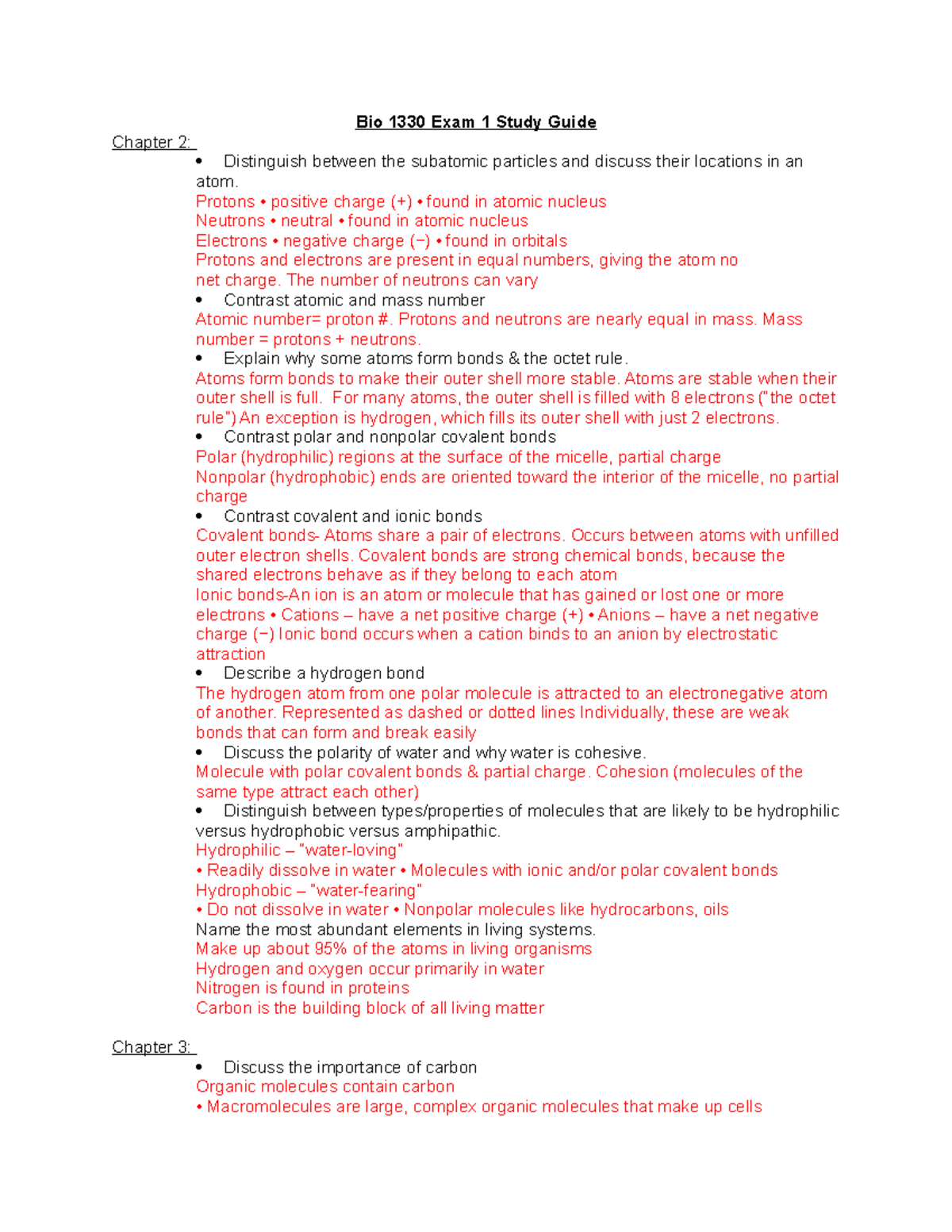 BIO 1330 Exam 1 Study Guide - Deprecated API usage: The SVG back-end is ...