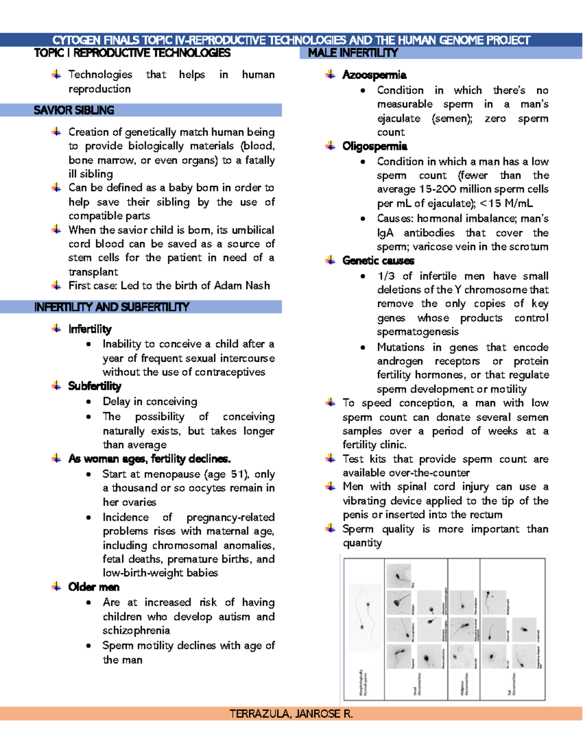 Finals Topic IV Reproductive Technologies AND THE Human Genome Project ...