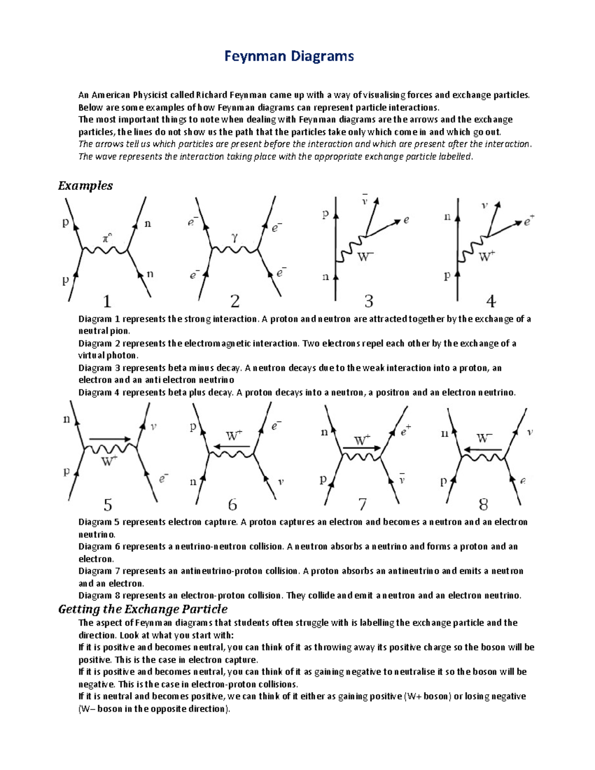 7.3-Feynman-Diagrams - Feynman Diagrams An American Physicist called ...