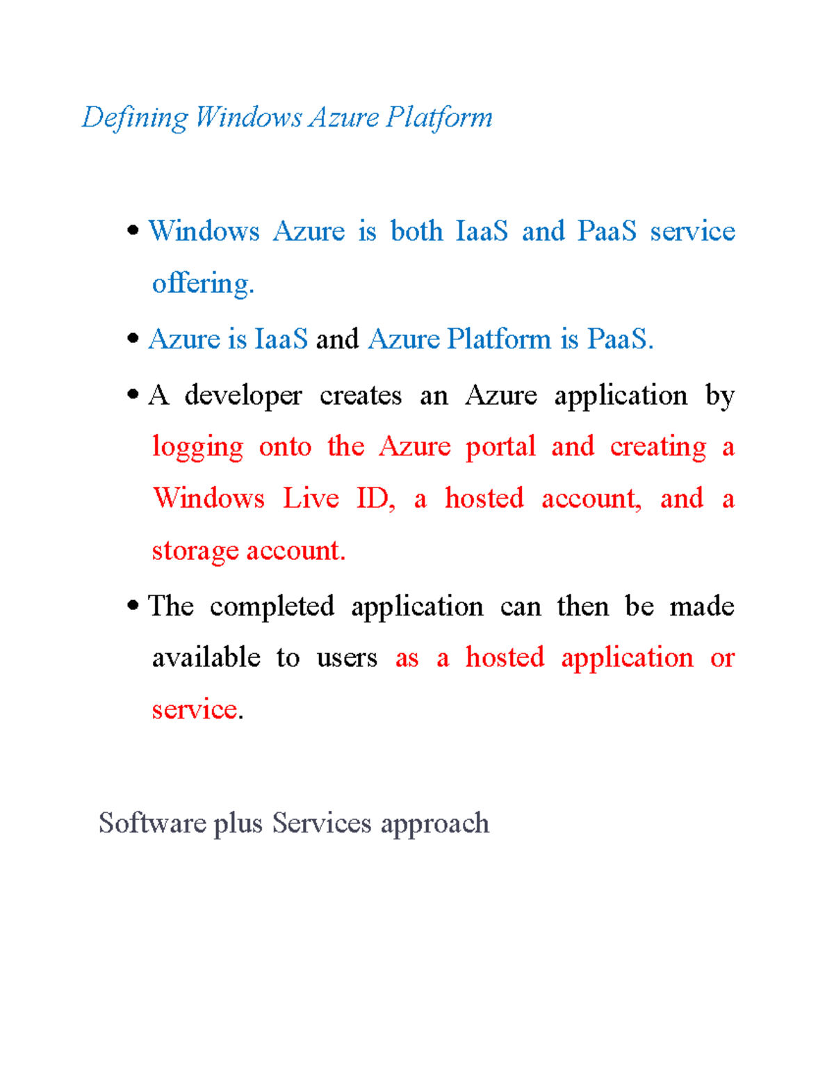 Defining Windows Azure Platform - Defining Windows Azure Platform ...