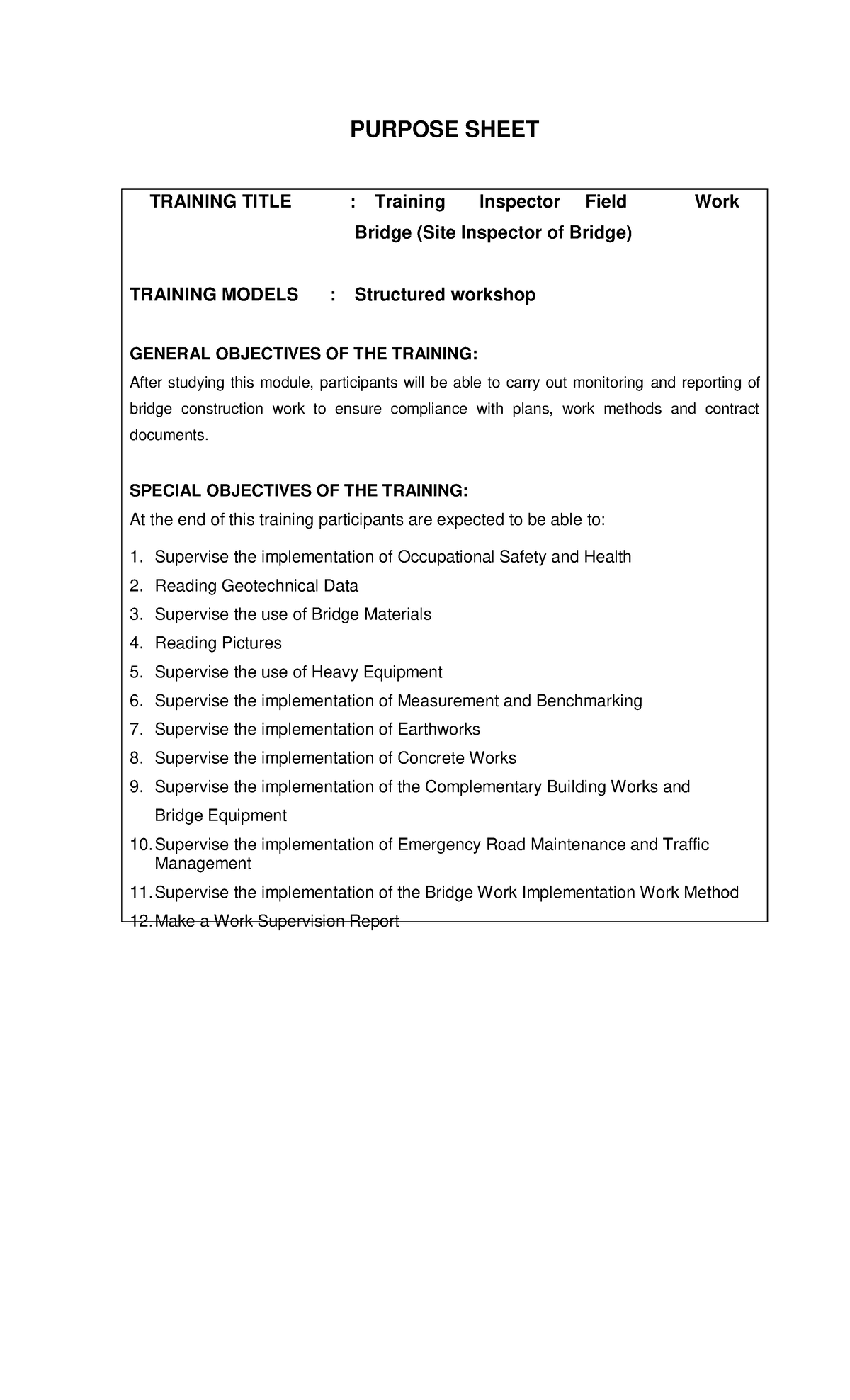 Doc 30 - Medicine Development - PURPOSE SHEET TRAINING TITLE : Training ...