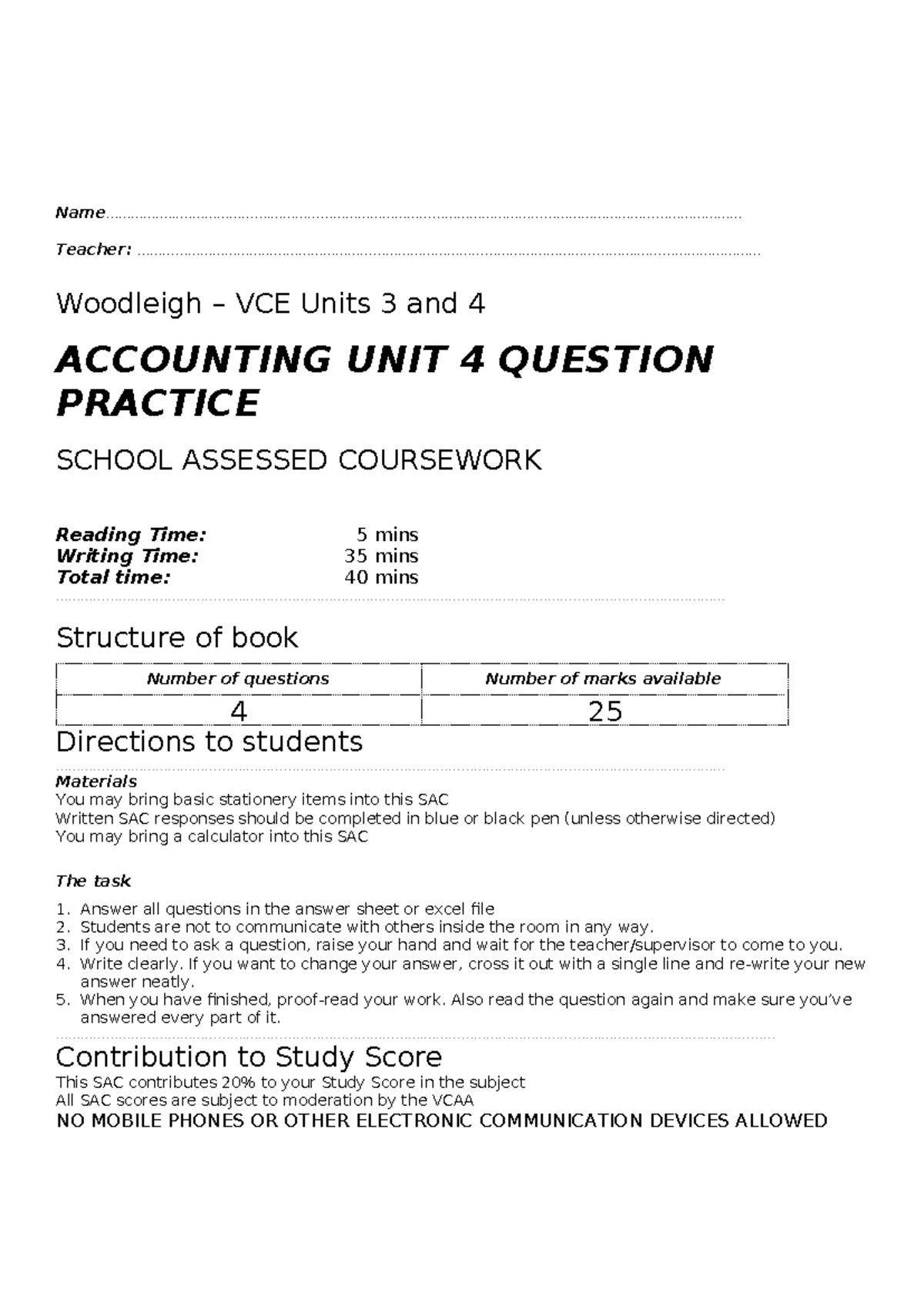 4a Outcome 1A Revision 2023 - - Studocu