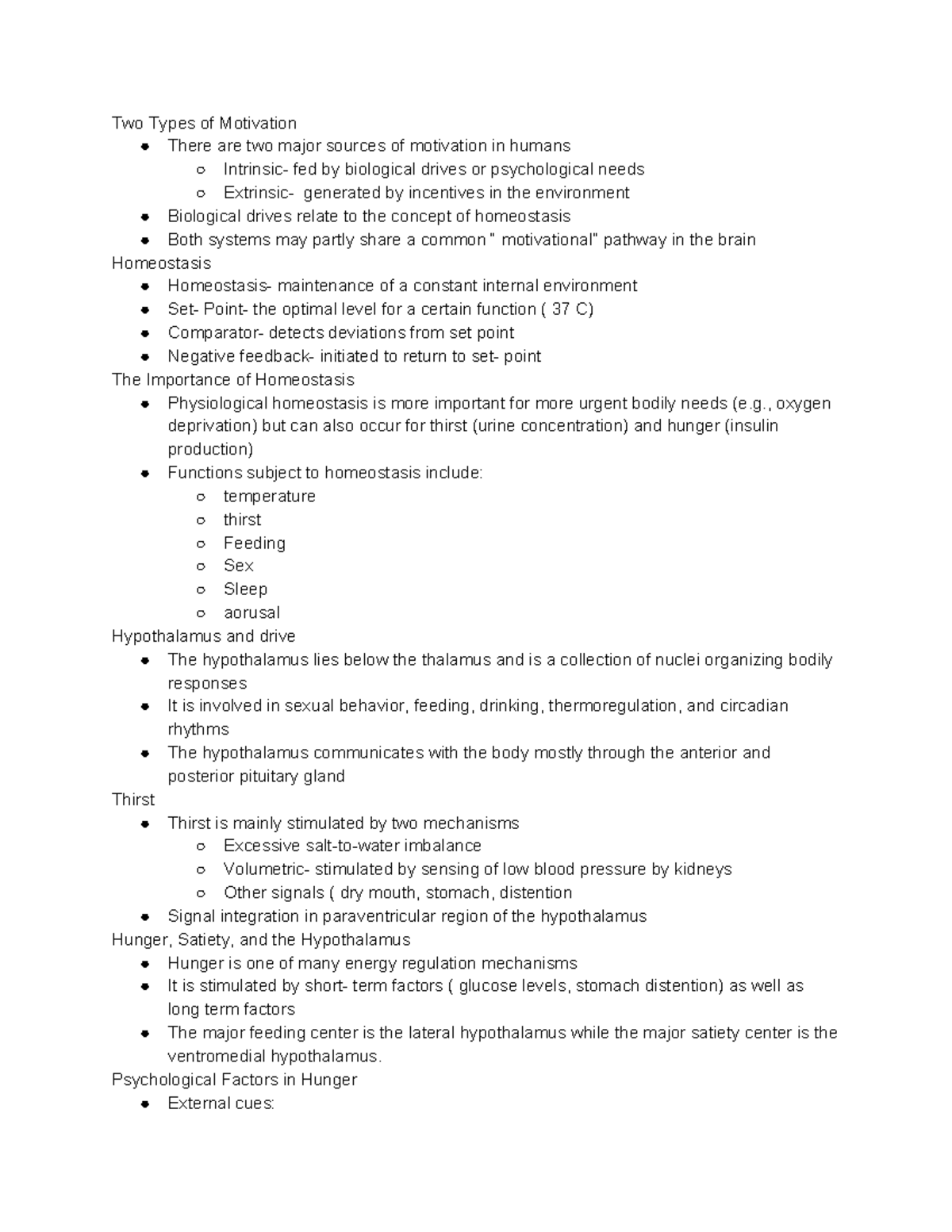 Motivation- Psych - Lecture notes Motivation chapter - Two Types of ...