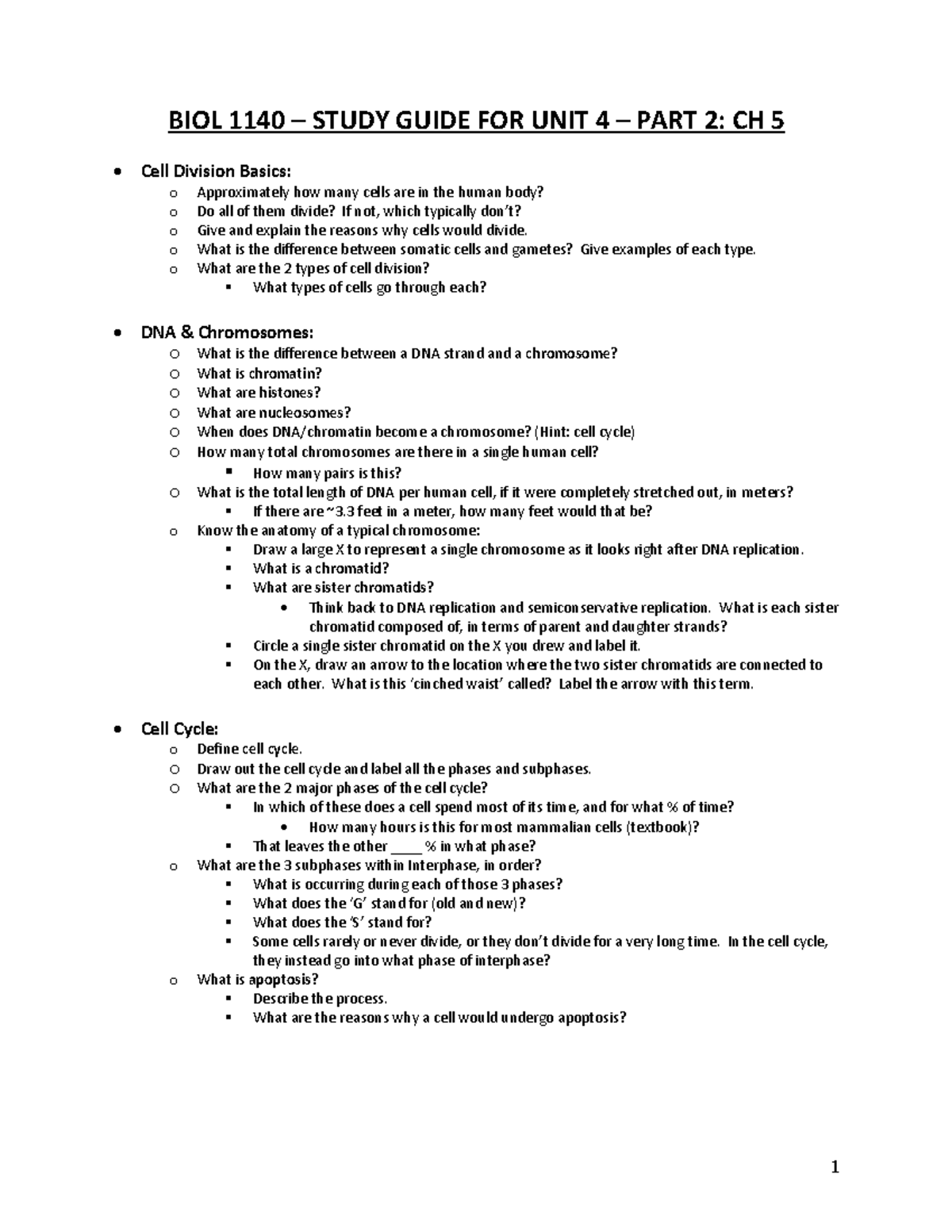1140 Student Study Guide Unit 4 Fall 21 PART 2 PDF - BIOL 1140 – STUDY ...