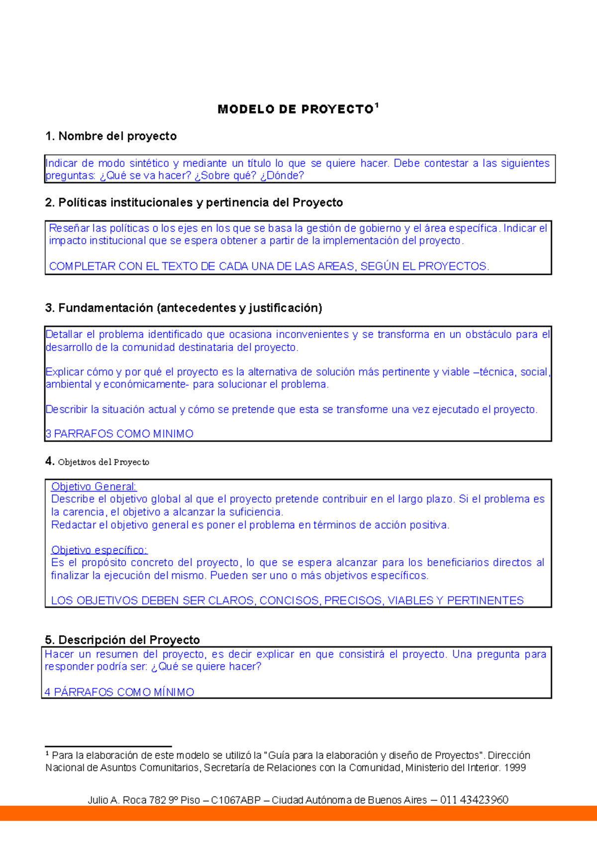 Modelo DE Proyectop.P - elaboración de proyecto - MODELO DE PROYECTO 1 ...