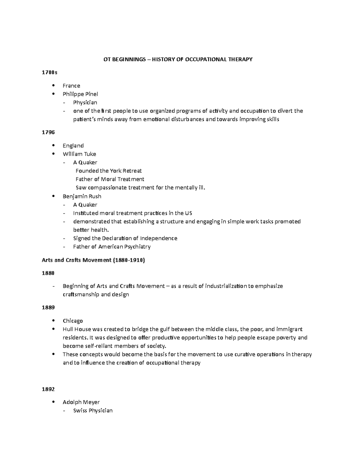 Occupational Therapy History and Beginnings - OT BEGINNINGS – HISTORY ...