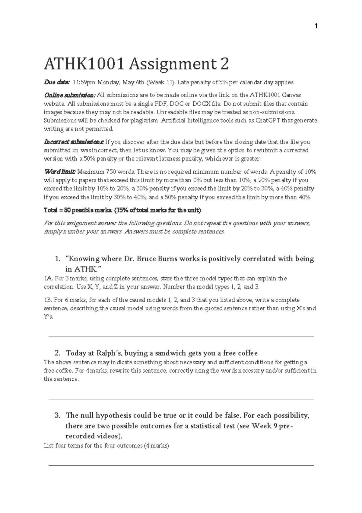 Assignment 2 V1 - Answer questions by material provided in lectures and ...