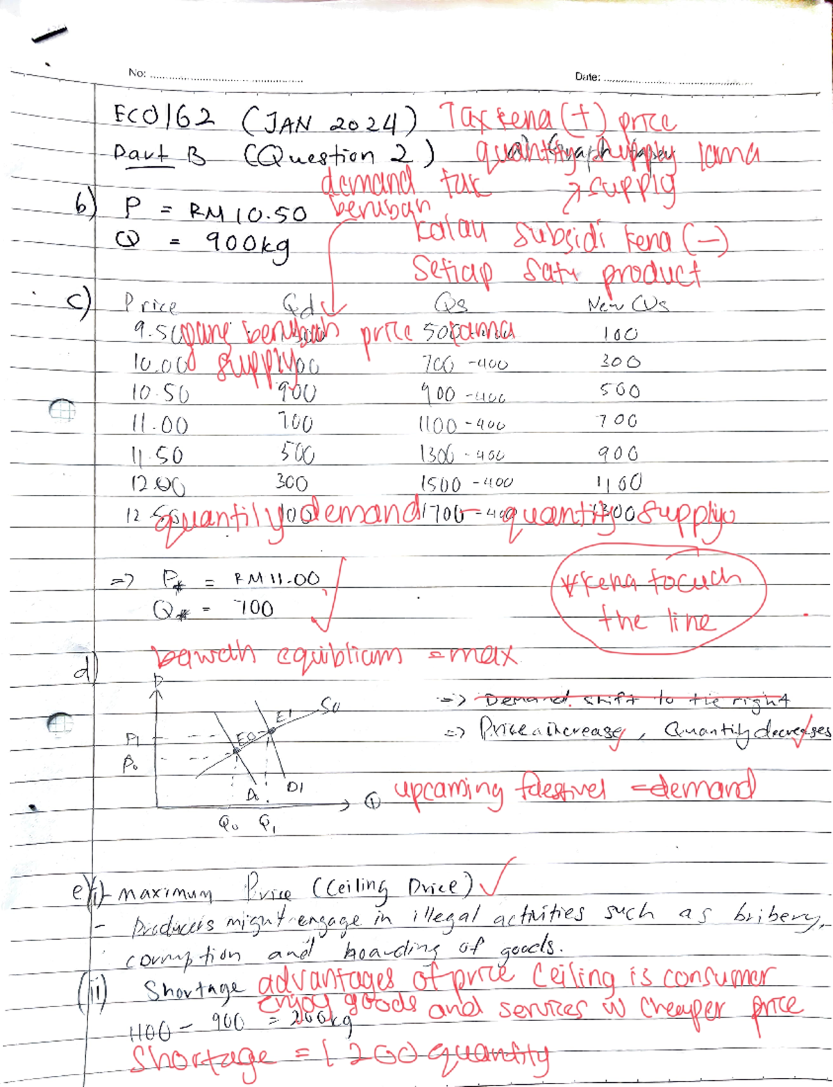 Tutorial Chapter 4 ECO162 - No: e) Fco J62 C1AN 20 24) paut S 6) P ...