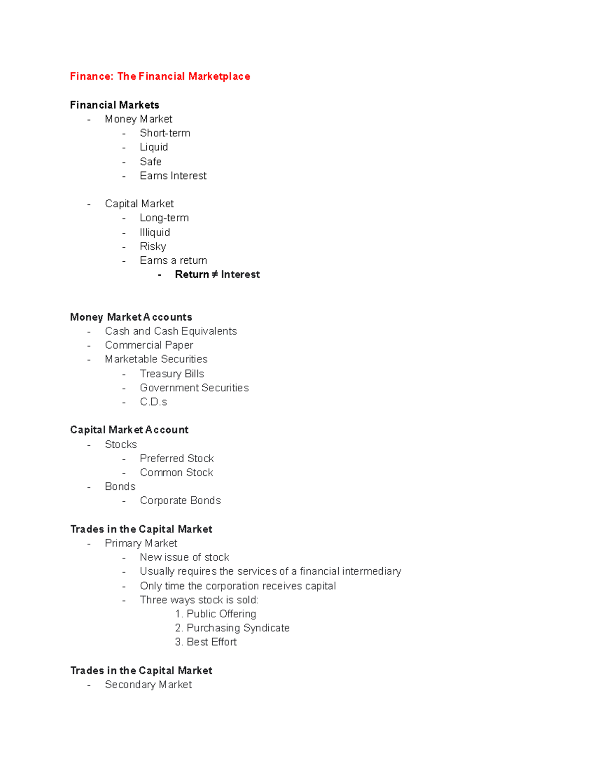Finance 250 Notes-2 - Financial Management, Financial Statement ...