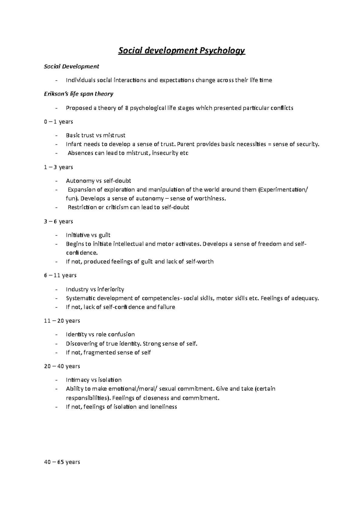 Psych 108 - Social development - Social development Psychology Social ...