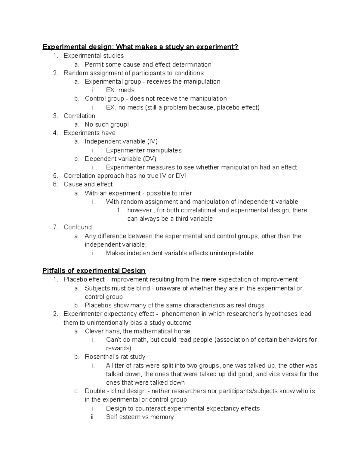 Psys 9 6 - Prof Forbey - Experimental design: What makes a study an ...