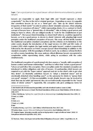 Mock assessment - 1 BPC BAR PRACTICE COURSE Professional Ethics ...