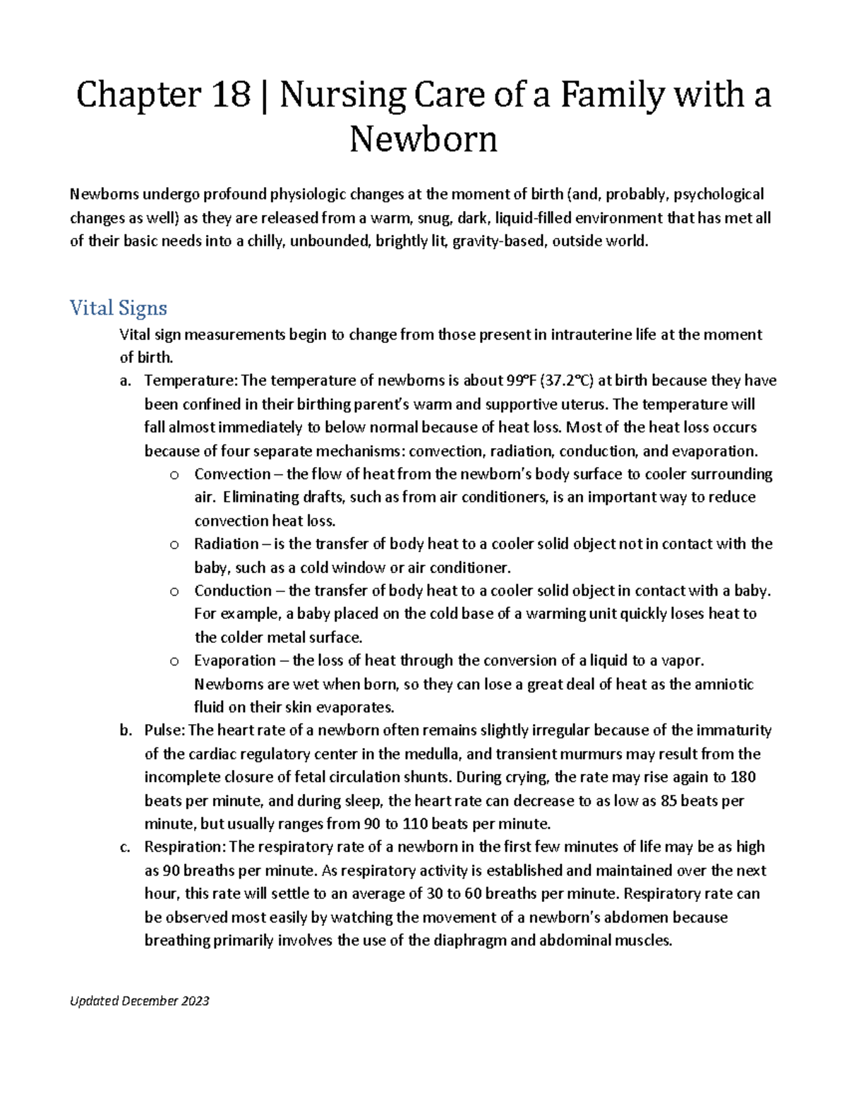 Chapter 18 Outline - Chapter 18 | Nursing Care of a Family with a ...