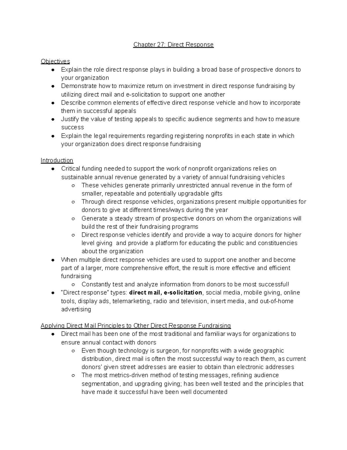 Chapter 27: Direct Response - Chapter 27: Direct Response Objectives ...