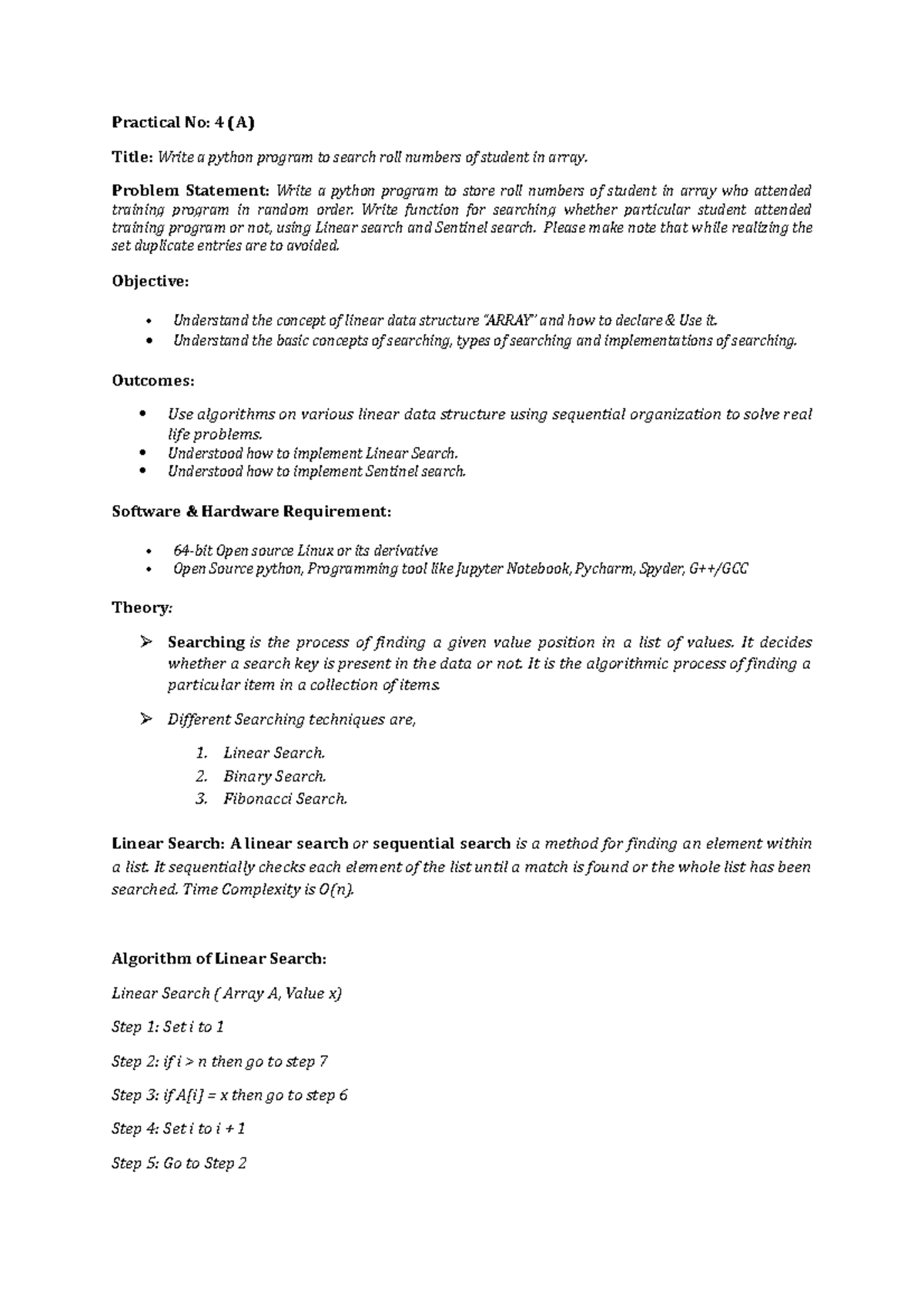 Assignment-4 - Lecture notes - Practical No: 4 (A) Title: Write a ...