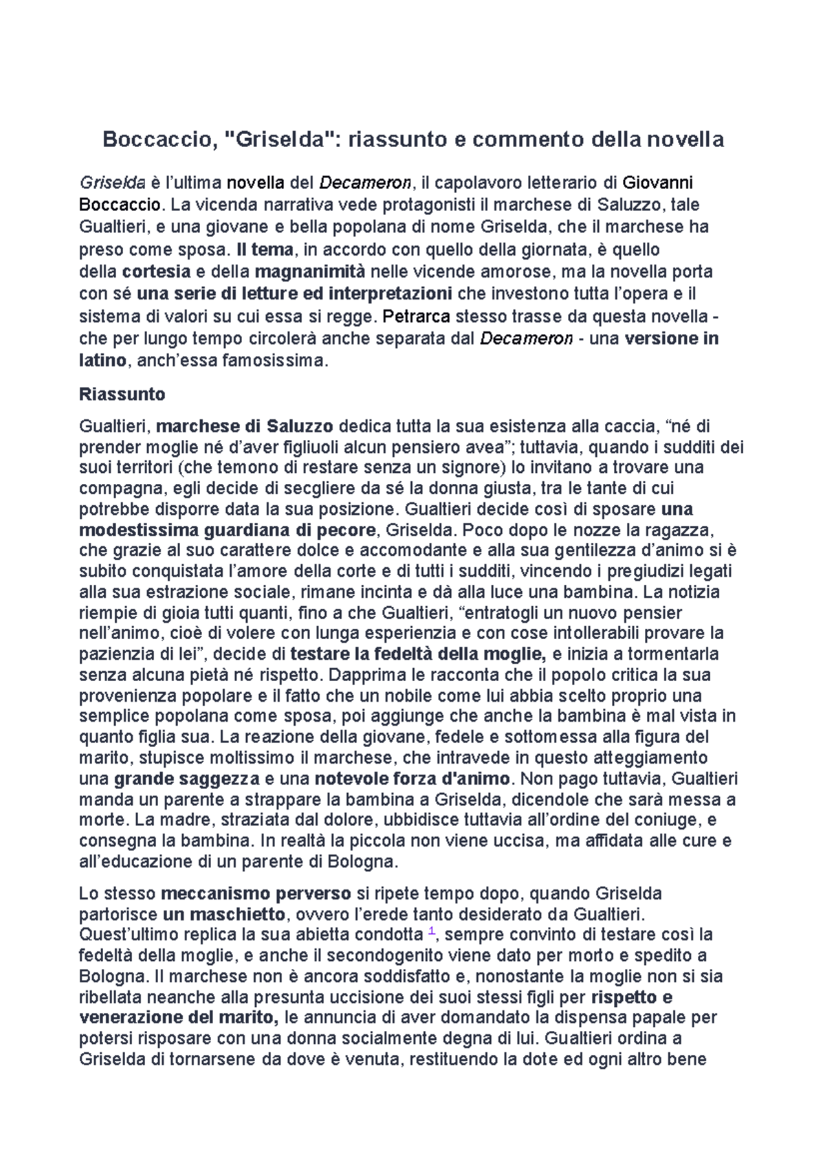 Novella 10, 10 giornata "GRISELDA" Decameron, Boccaccio - Boccaccio ...