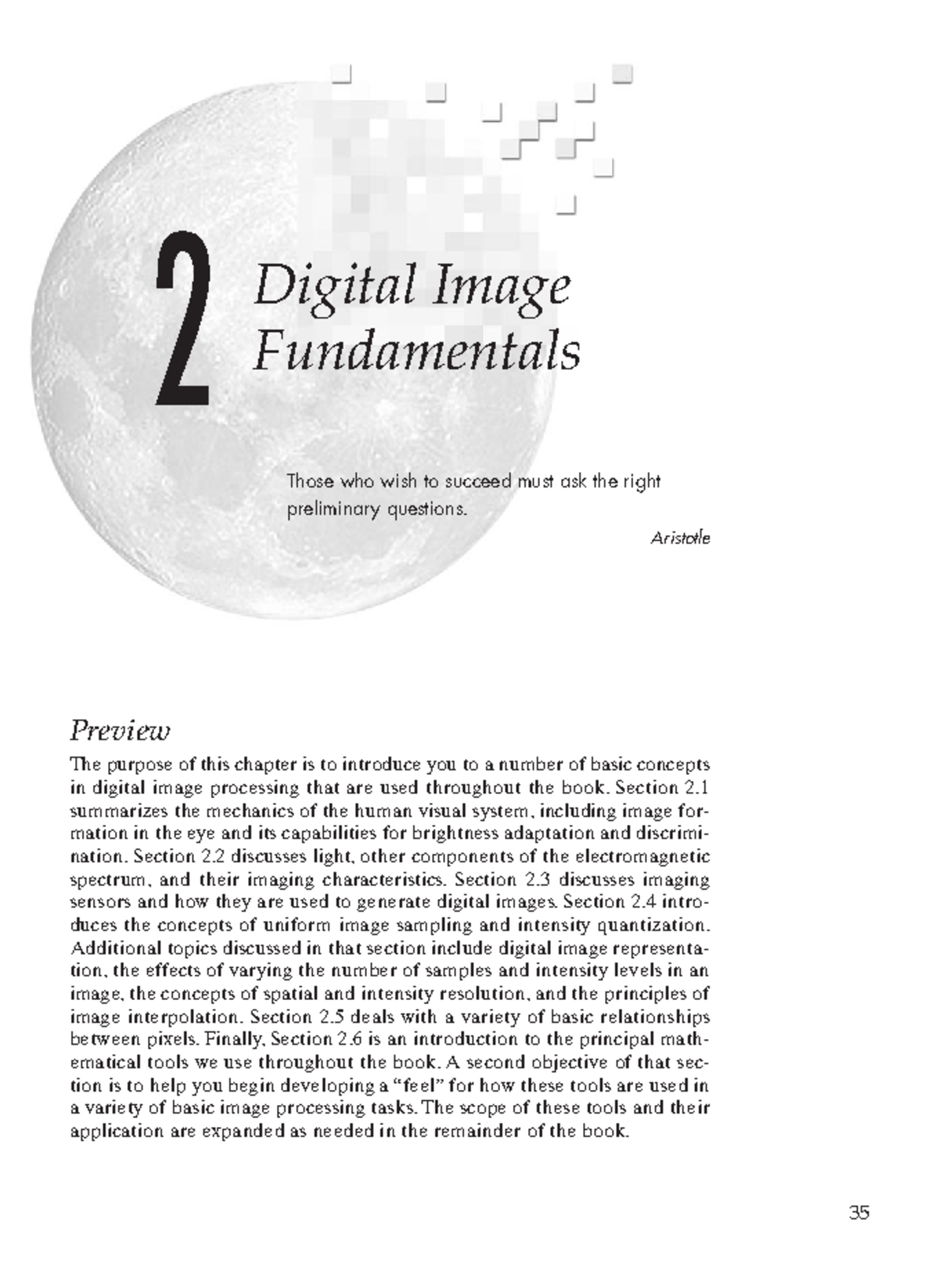 Ch02 Digital Image Fundamentals - Digital Image Fundamentals 35 Those ...