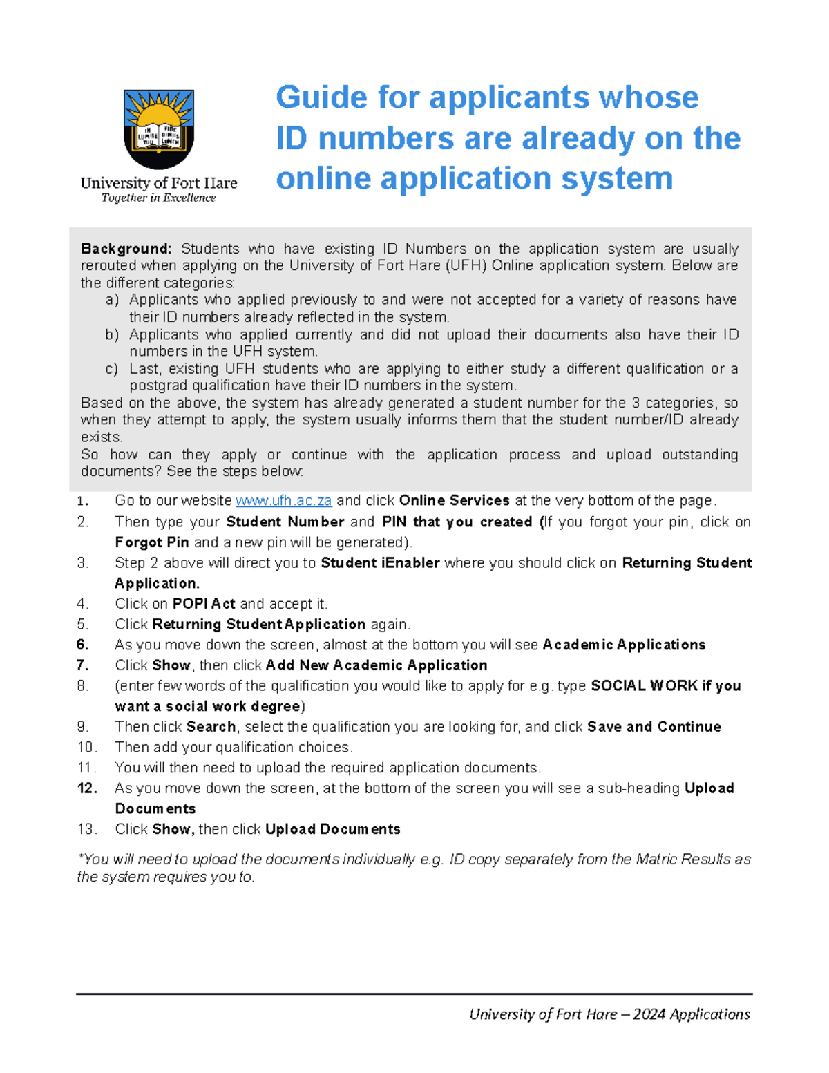 Branded Guide FOR Applicants enquiries - Guide for applicants whose ID ...