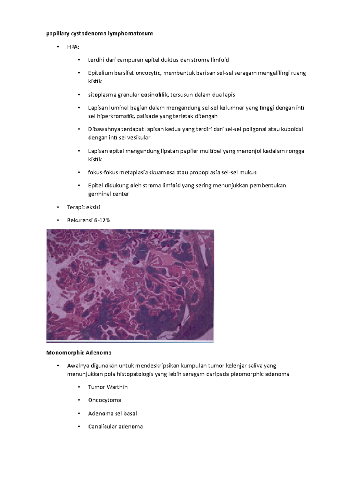 Papillary cystadenoma lymphomatosum - papillary cystadenoma ...