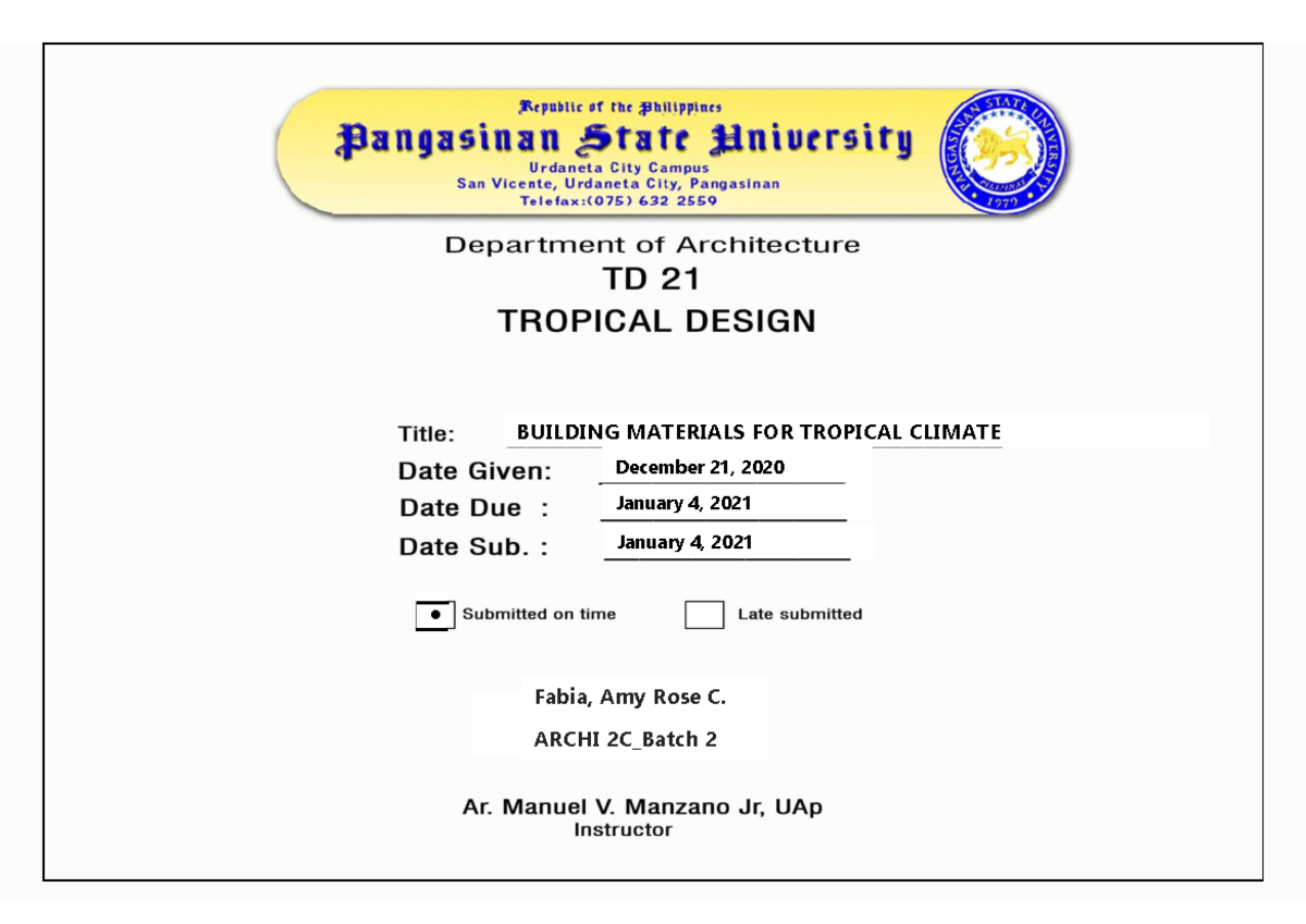 Fabia, AMY ROSE C. TD 21 FNO1 - LOCAL AND INDIGENOUS MATERIALS Fabia ...