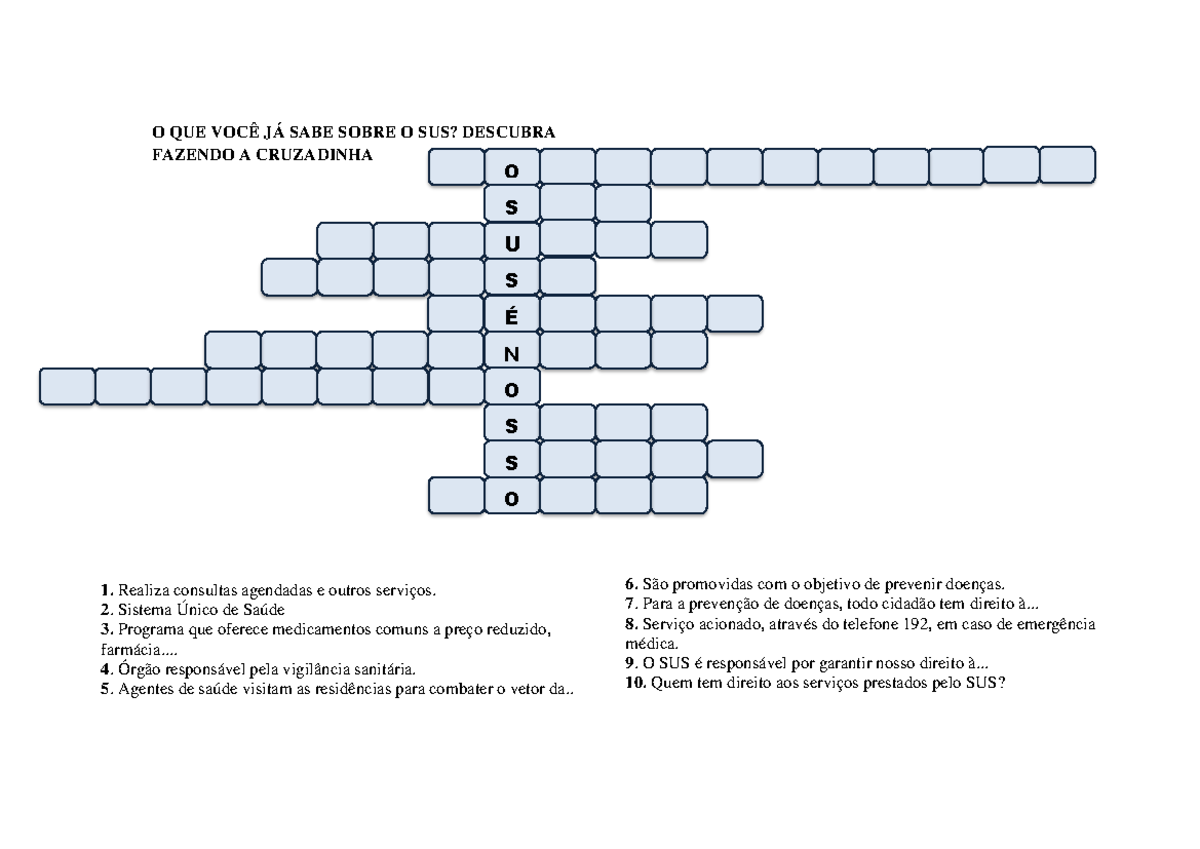 O que você já sabe sobre o SUS - O QUE VOCÊ JÁ SABE SOBRE O SUS ...