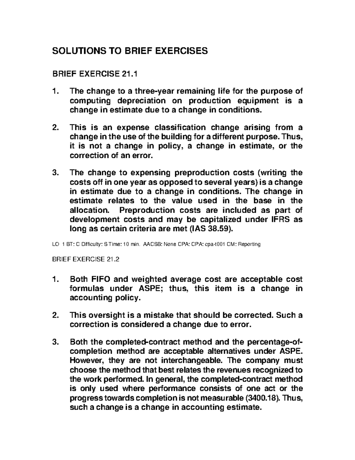 Ch21ep solution - SOLUTIONS TO BRIEF EXERCISES BRIEF EXERCISE 21. The ...