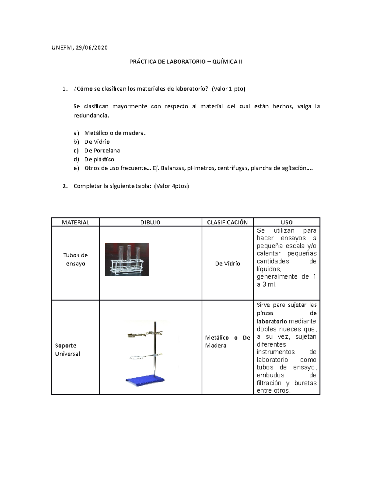 Práctica DE Laboratorio I - Química I - Studocu