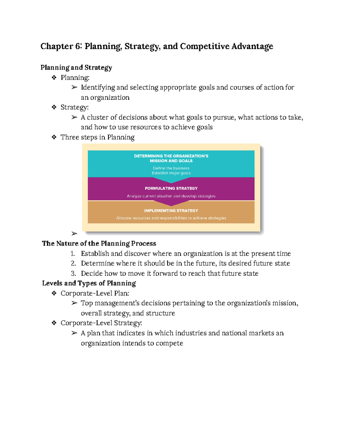Chapter 6 Planning, Strategy, and Competitive Advantage - Chapter 6 ...