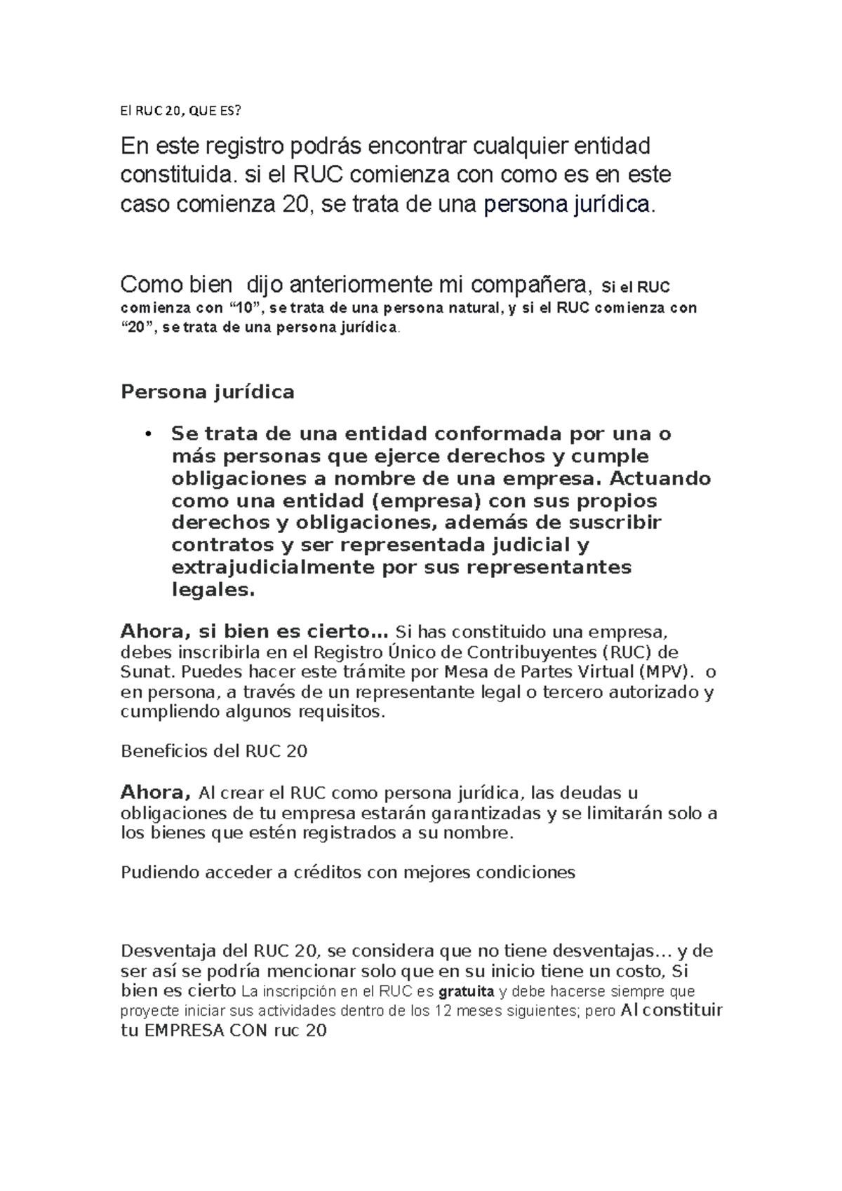 El RUC 20 expo sunat - Resumen de la RUC 20 - El RUC 20, QUE ES? En ...