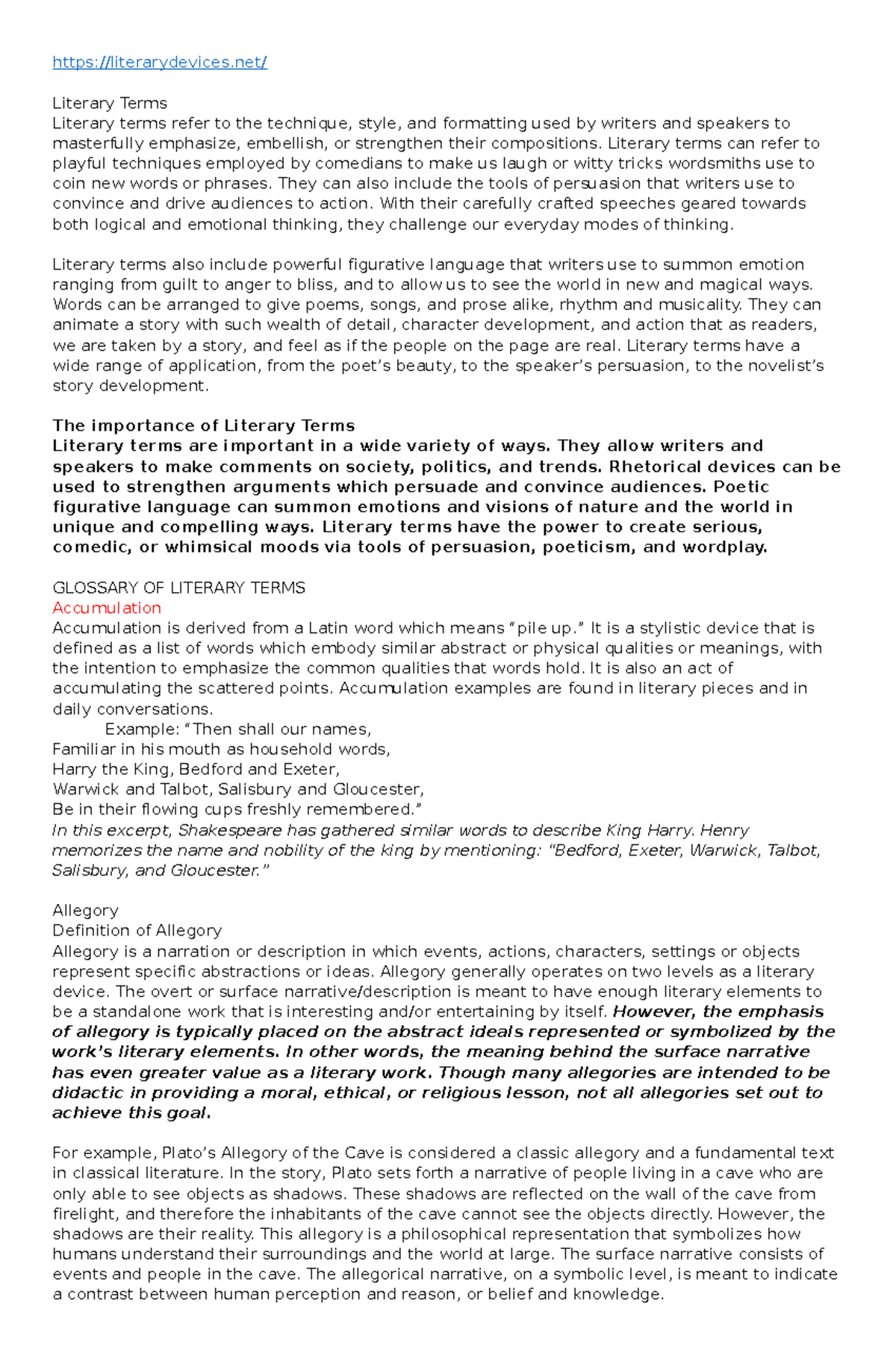 Literary Terms 101 - Guide notes in literature. - literarydevices ...